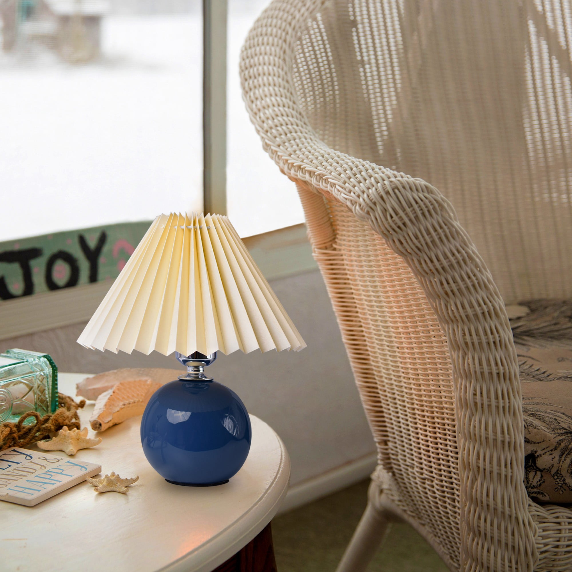 BSOD Pleated Table Lamps for Bedroom, Desktop Bedside Nightstand Lamp ...