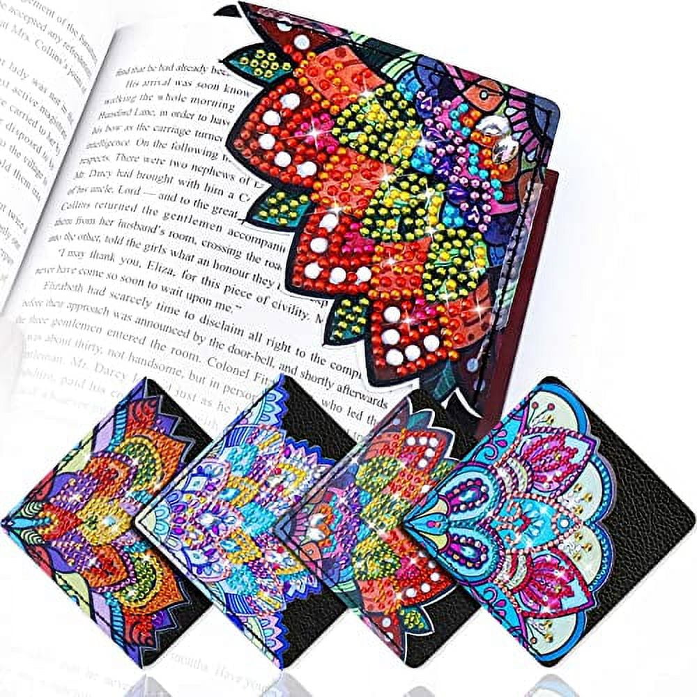 BSRESIN Diamond Painting Bookmarks, 4 PCS Cute Diamond Art Bookmarks ...