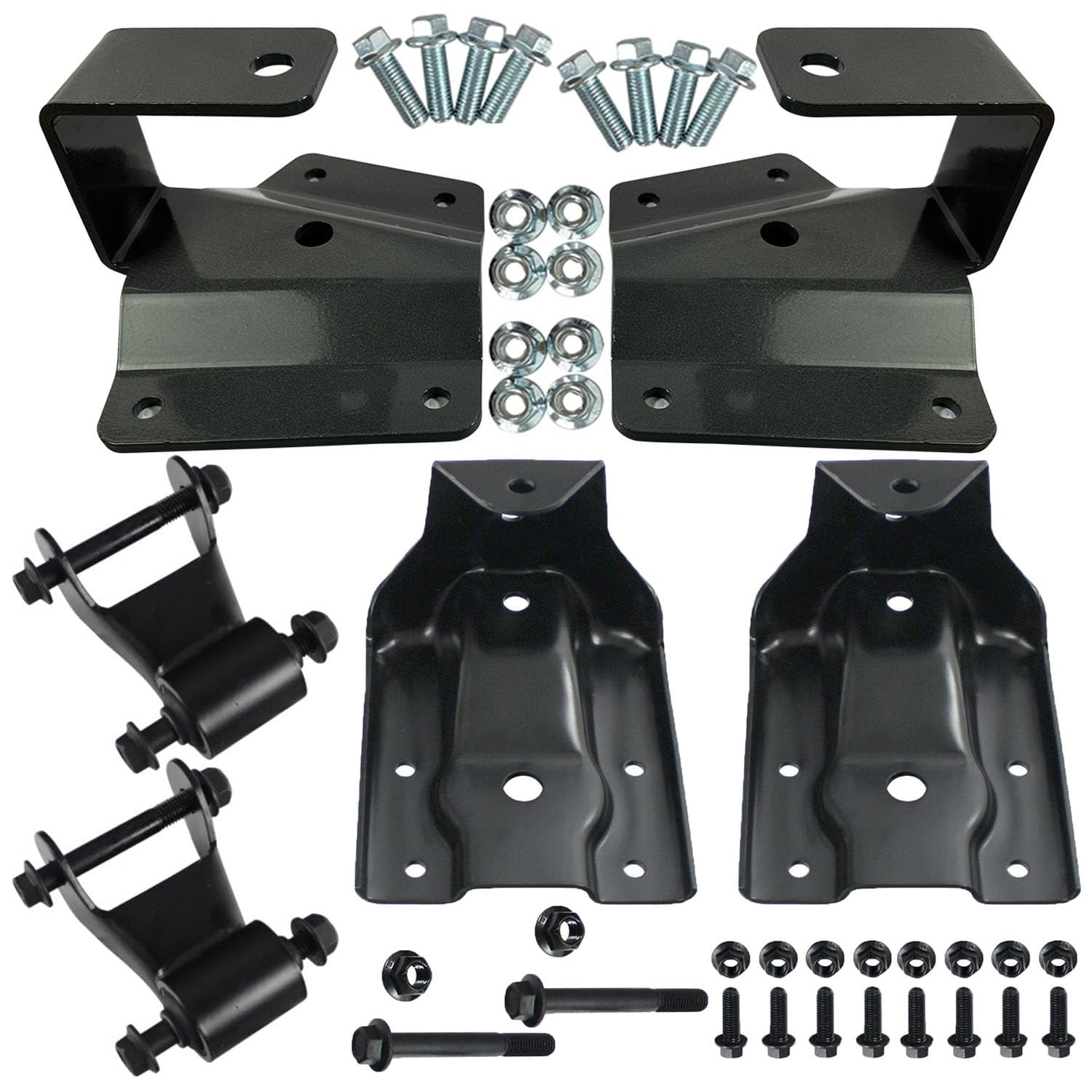 BST BSSP 2" Rear Drop Hangers and Factory Rear Leaf Spring Hanger ...