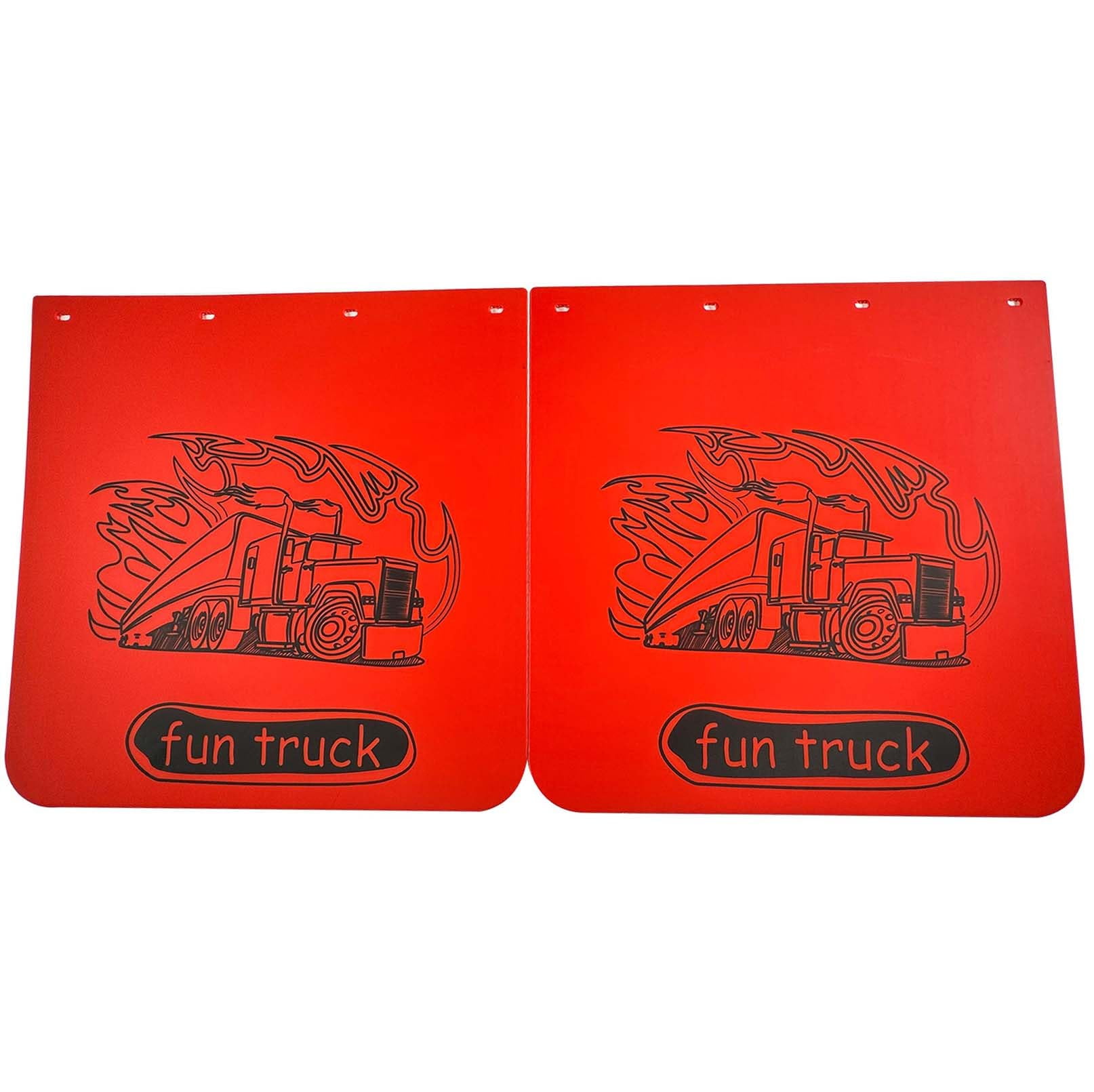 BST BSSP 2PCS Universal Red Mud Flaps 24"x24", Straight Heavy Duty ...