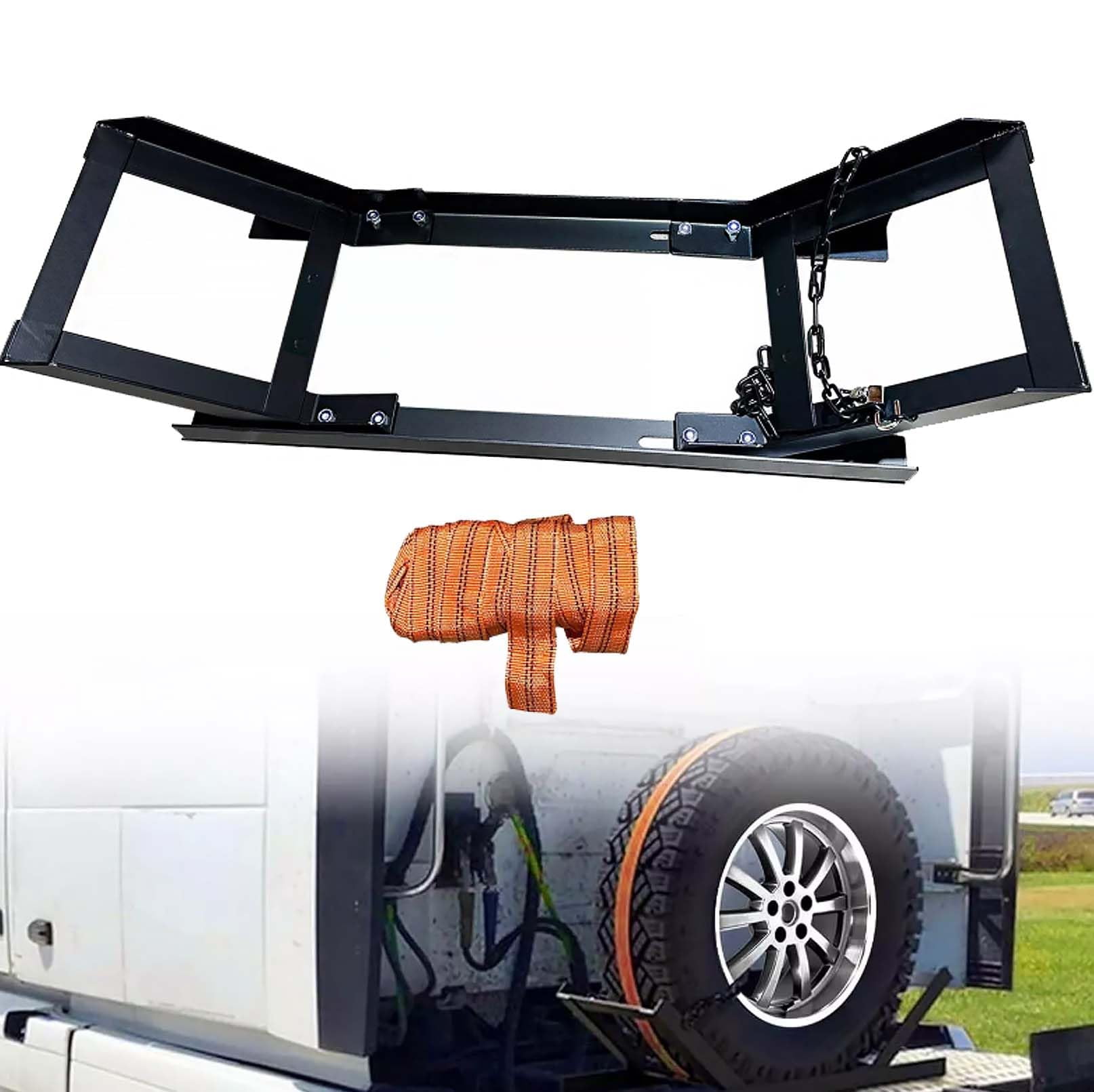BST BSSP Adjustable Semi Truck Tire Rack Spare Tire Carrier Tire Mount ...