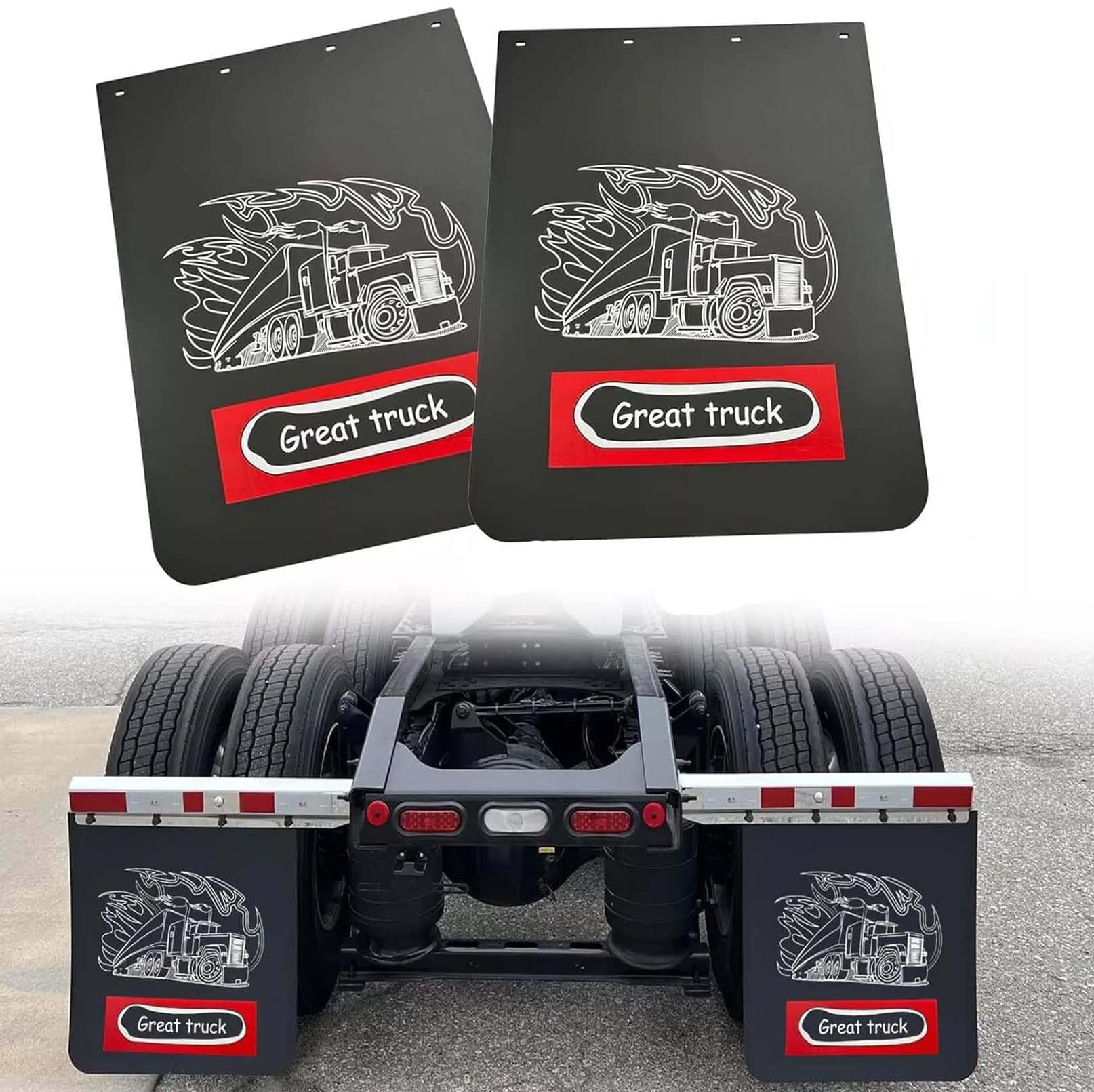 BST BSSP Black Mud Flaps for Semi Trucks Tractor Trailer Great-Truck ...