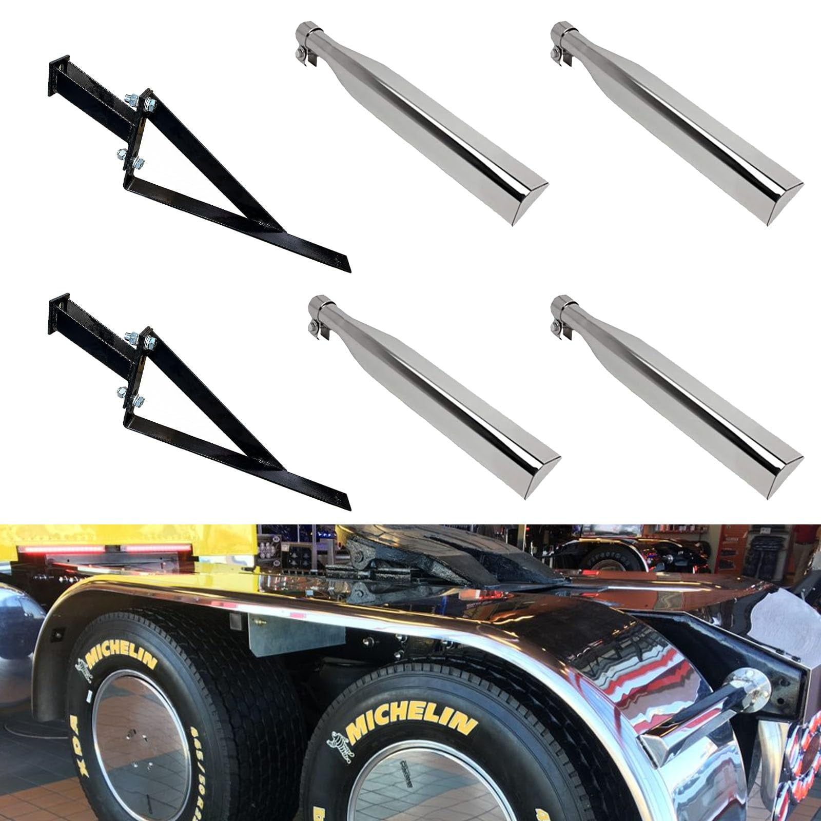 BST BSSP Full Tandem Fenders Stainless Steel Mounting Bracket Kit with ...