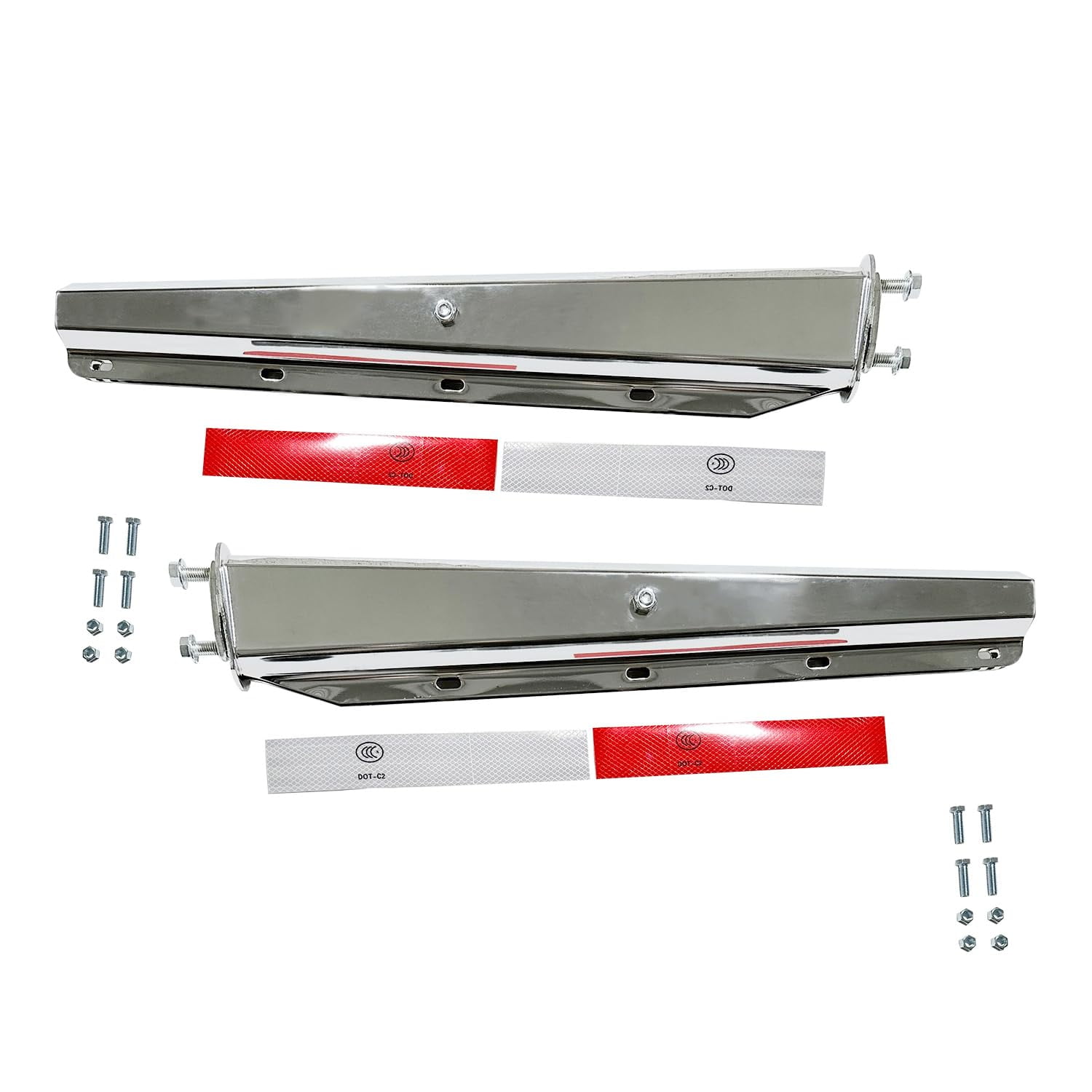 BST BSSP Left&Right Side Straight Semi Truck Mud Flaps Hanger Chrome ...