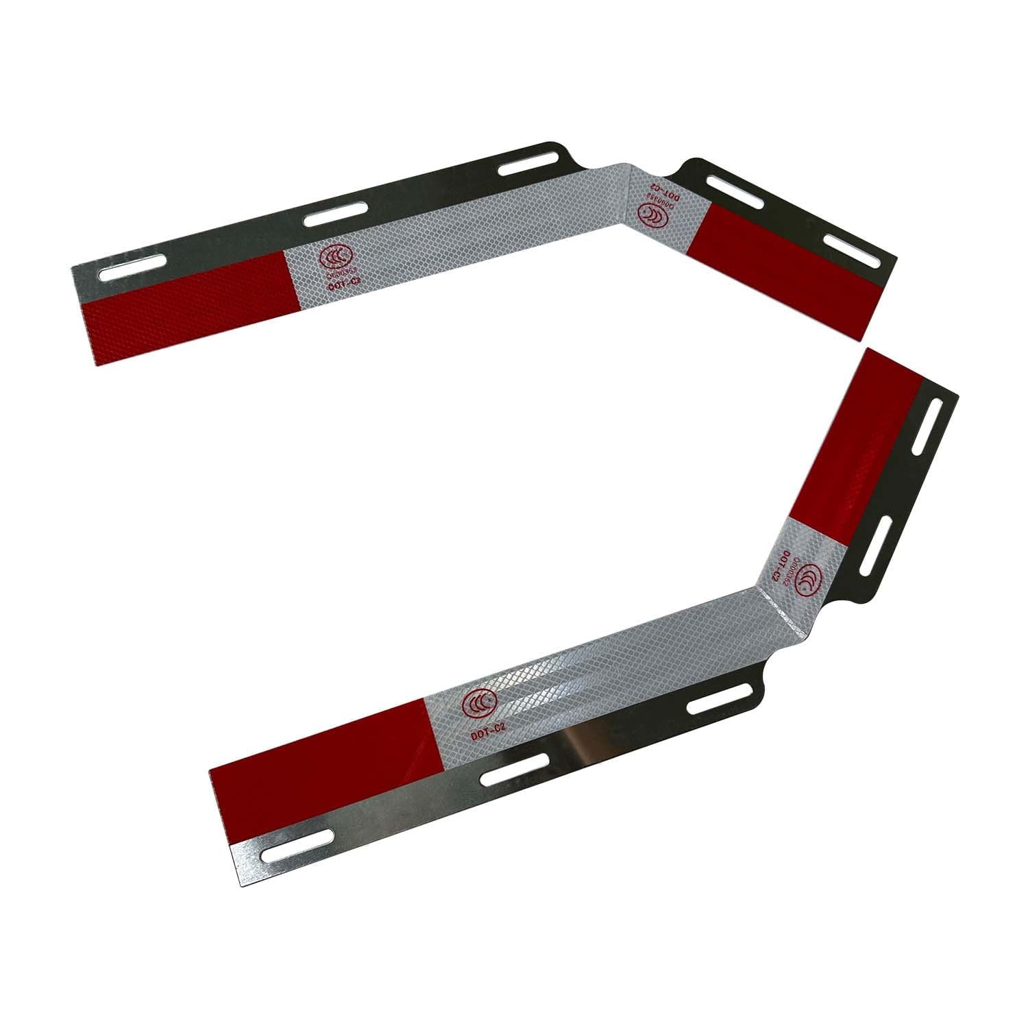 BST BSSP Pair 24"x3" Angled Reflector Strips Mud Flap Hanger for Semi ...