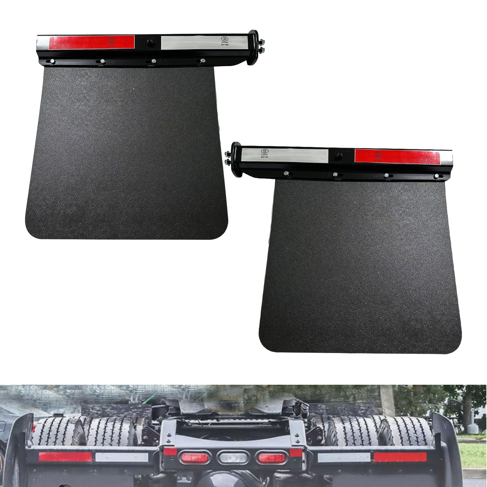 BST BSSP Pair Black Straight Spring Loaded Mud Flap Hanger Bracket with ...