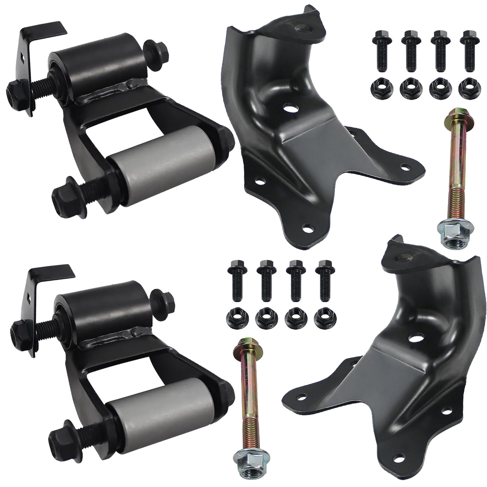 BST BSSP Pair Rear Leaf Spring Shackle and Pair Rear Rearward Hanger ...