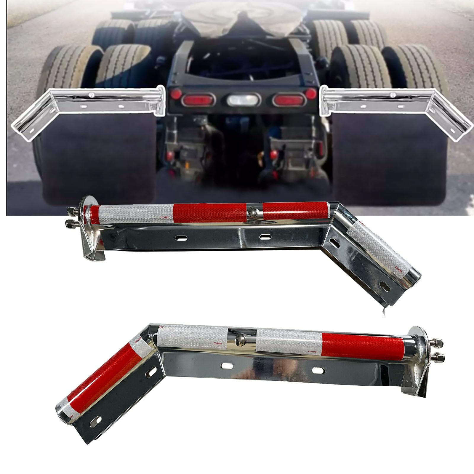 BST BSSP Pair Stainless Steel Angled Spring Loaded Mud Flap Hanger 1-1/ ...