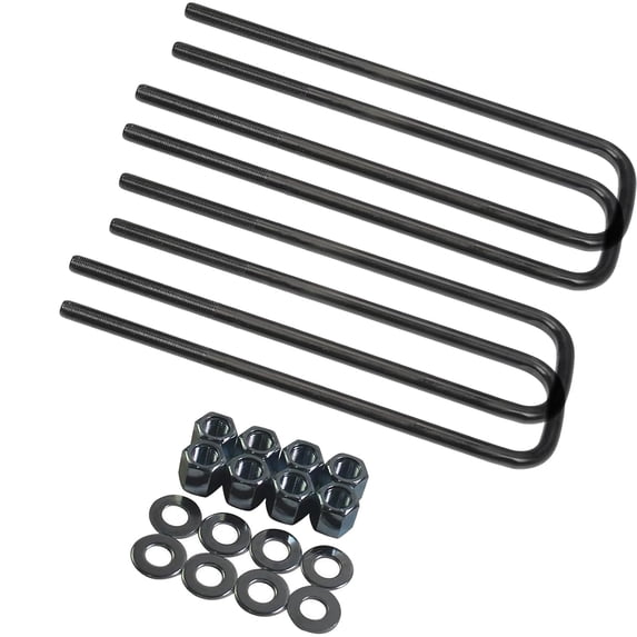 BST BSSP Rear Square U-Bolts For 3" Wide 12.5 inch Long Square Bend U ...