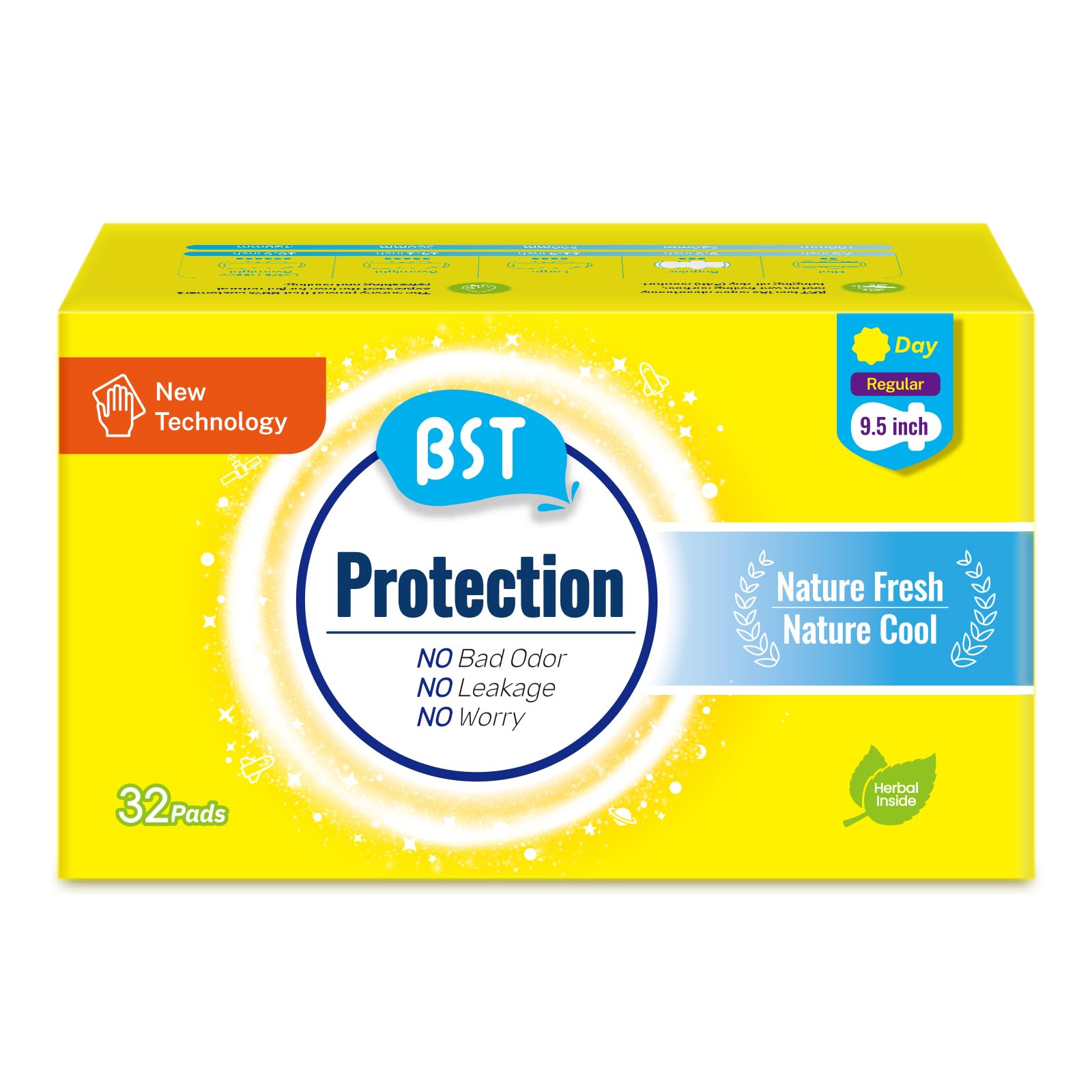 BST Pads for Women, Herbal Inside Natural Cool Menstrual Period Pads ...