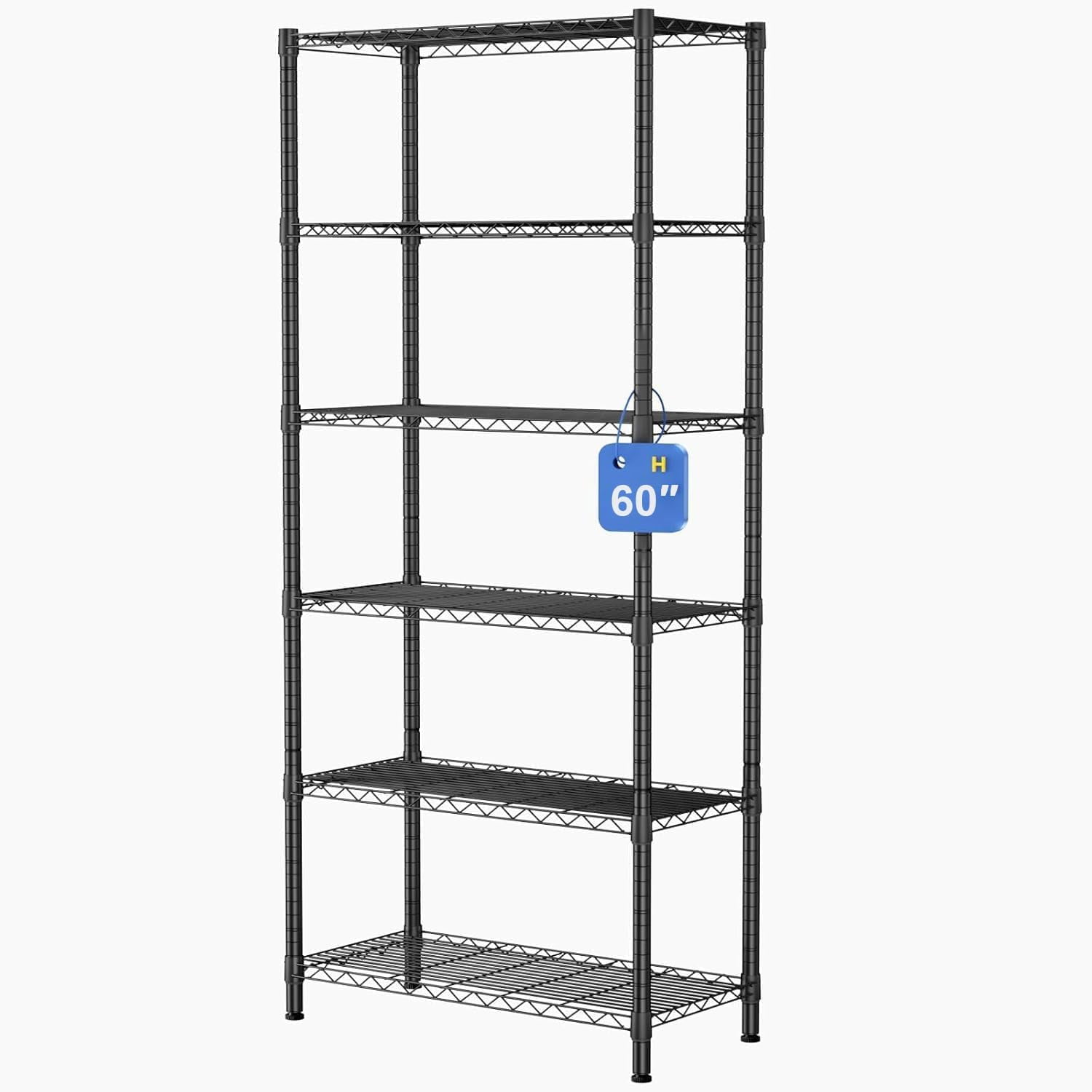BSTOPHKL 6-Tier Storage Shelves, Adjustable Metal Wire Shelving Unit ...
