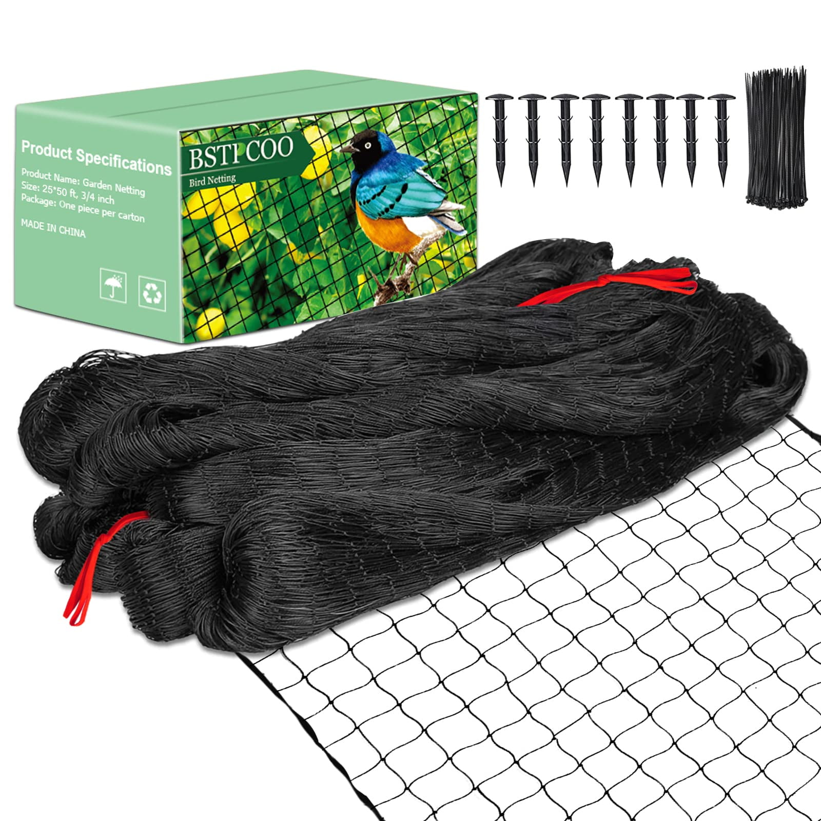 Bstpcoo Bird Net 25x50 Bird Netting For Chicken Coop Roof Nylon 3 4