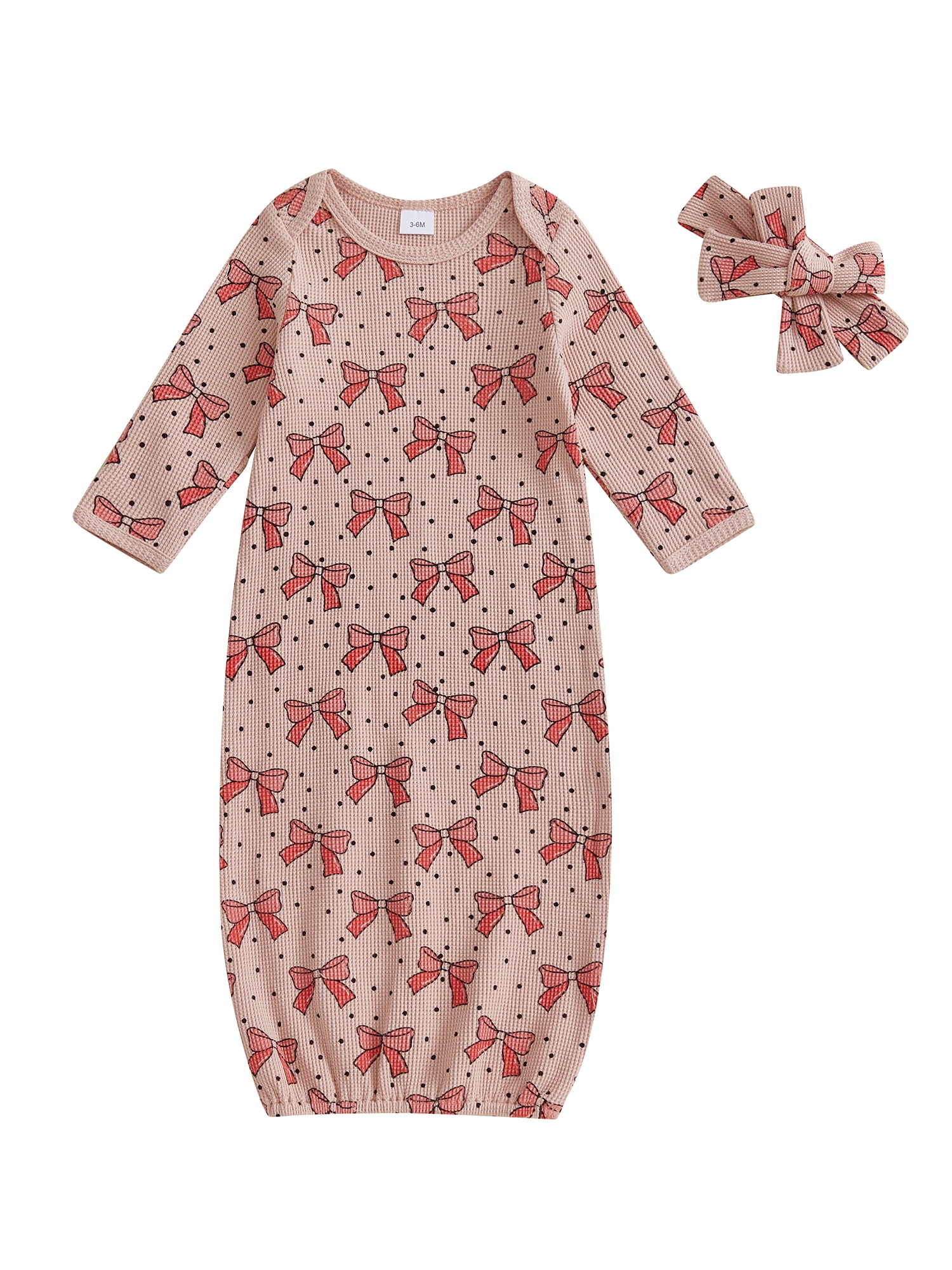 BSongo Baby Sleeper Gown with Headband Set Cute Bow/Strawberry Print ...