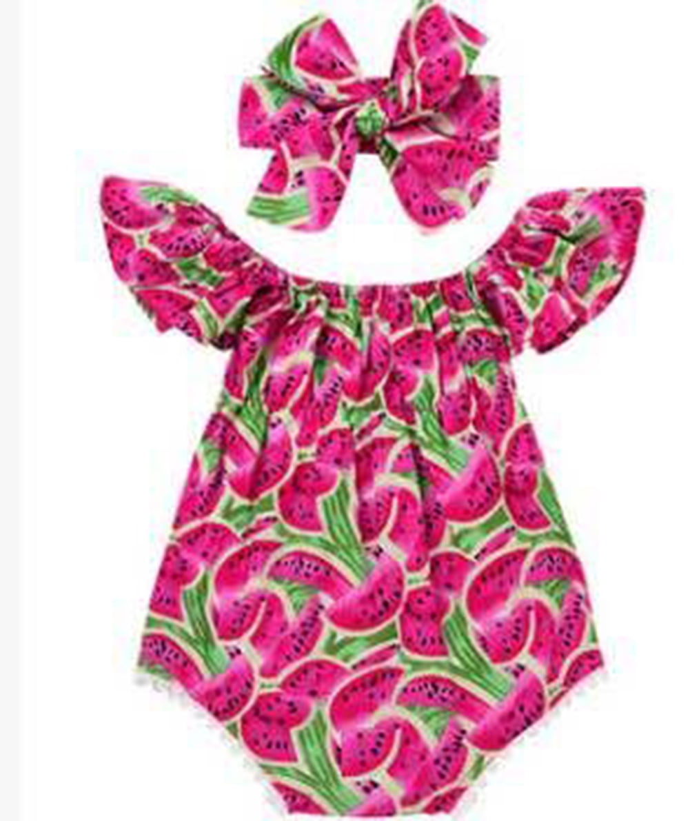 BSongo Toddler Baby Girl Watermelon Print Romper Ruffles Summer ...