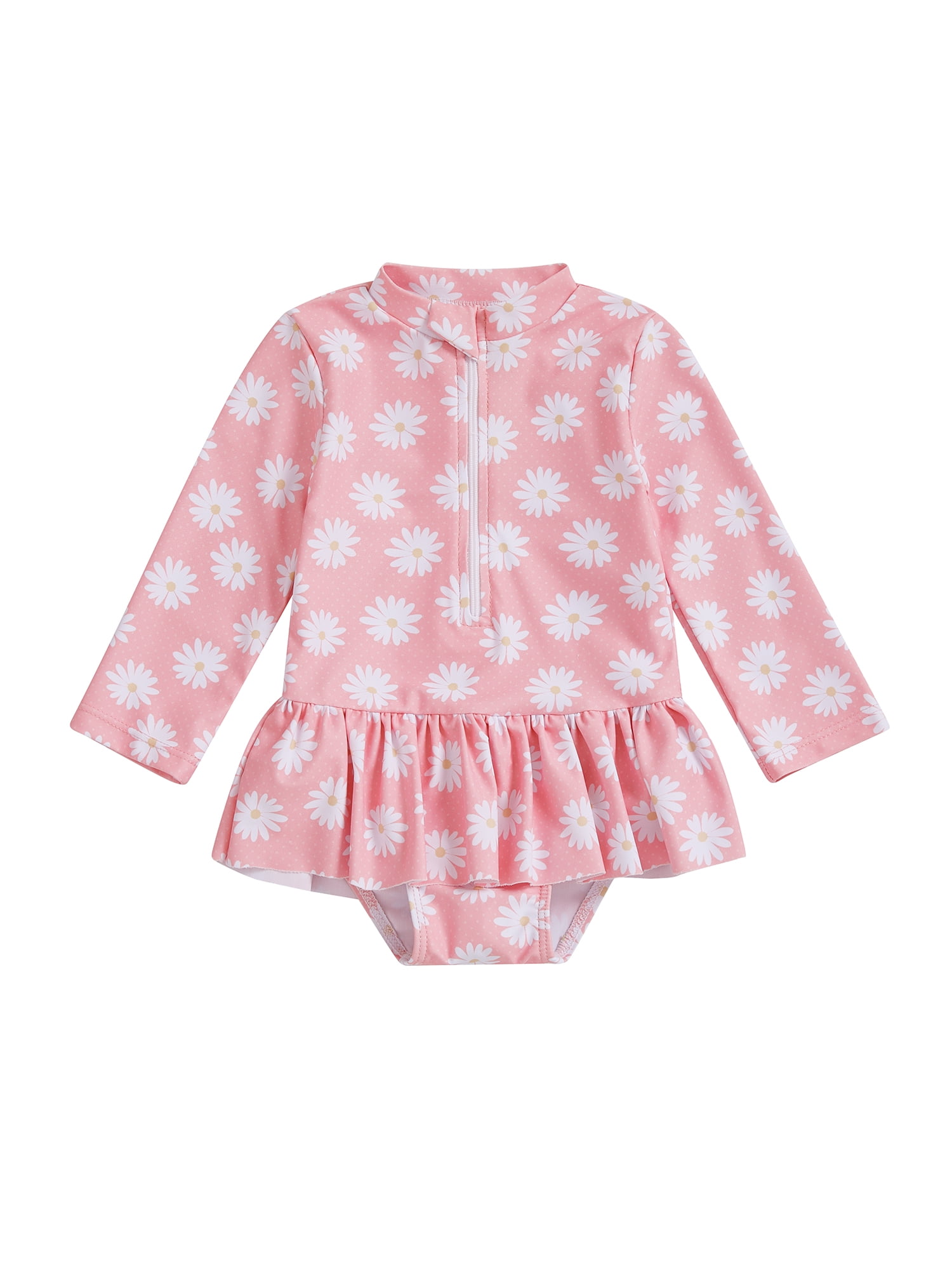 BSongo Toddler Girls Rash Guard Swimsuit Rompers Long Sleeve Daisy Print Baby Ruffles Bathing ...