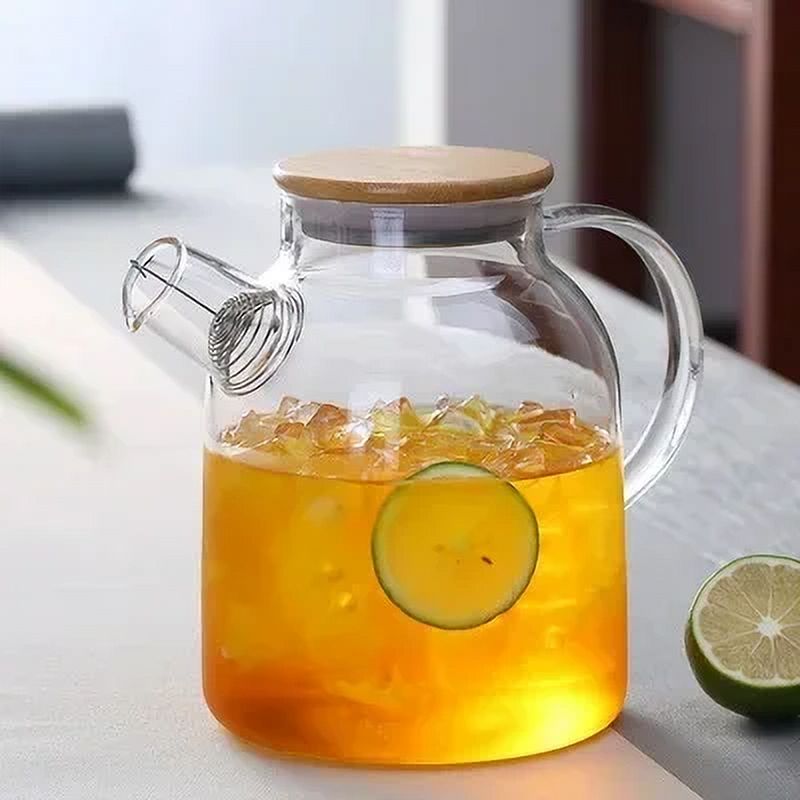 BT 1/1.8L Transparent Borosilicate Glass Teapot Heat-Resistant Large ...