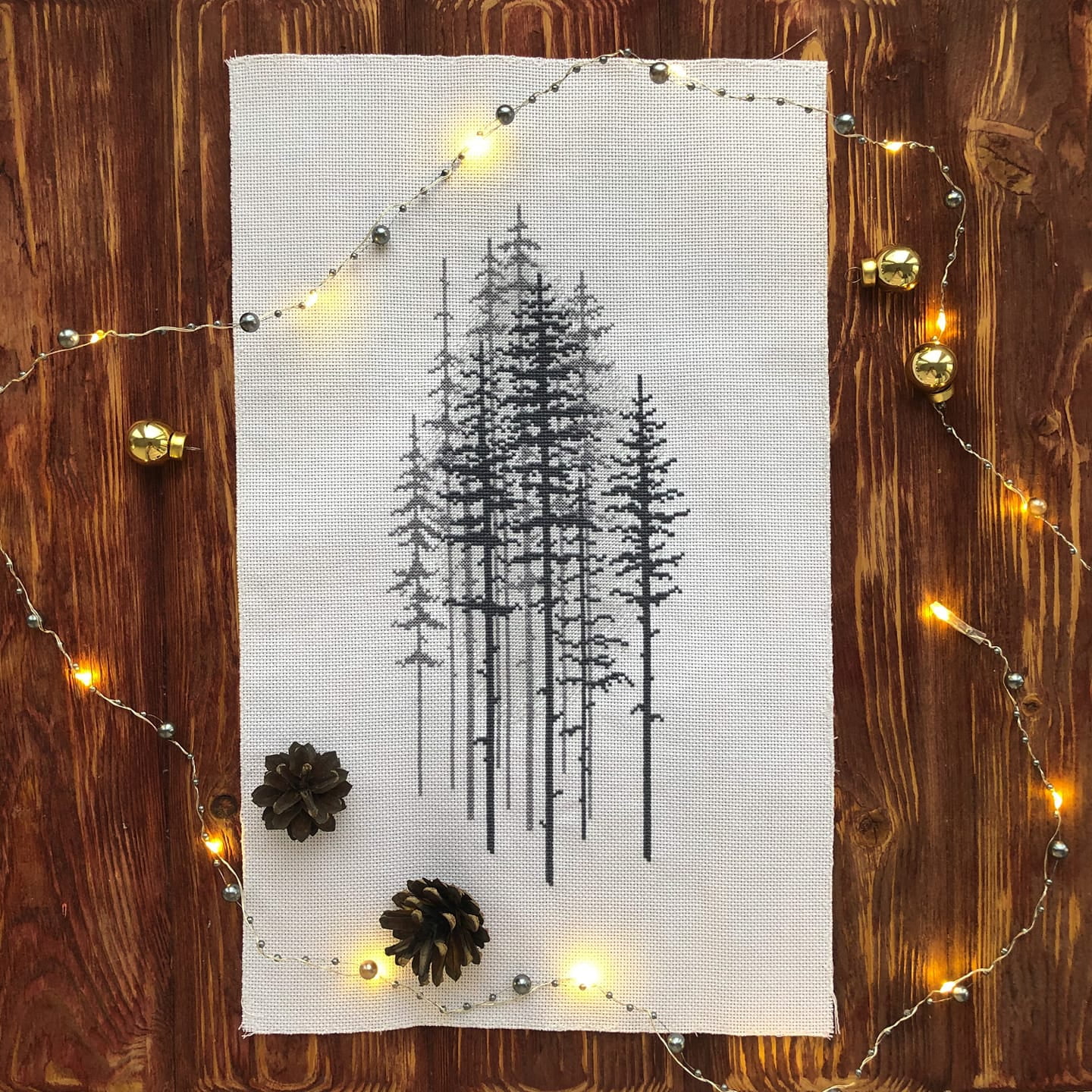 BT-1014C Mixed technique stitch kit Crystal Art "Foggy forest ...