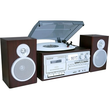Trexonic 3-Speed Turntable, CD, Dual Cassette, BT, FM Radio, USB/SD ...