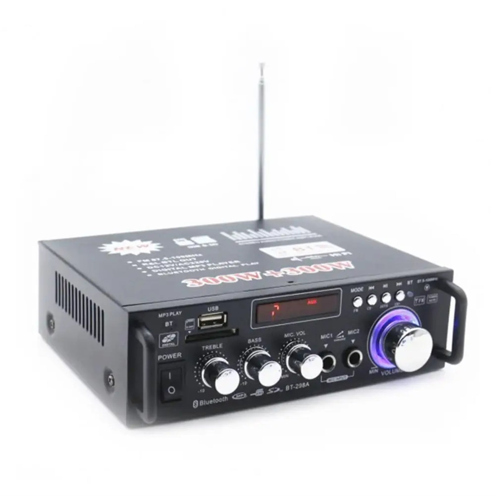 BT-298A Home Power Amplifier Practical Liquid-crystal Display 2CH 12V ...