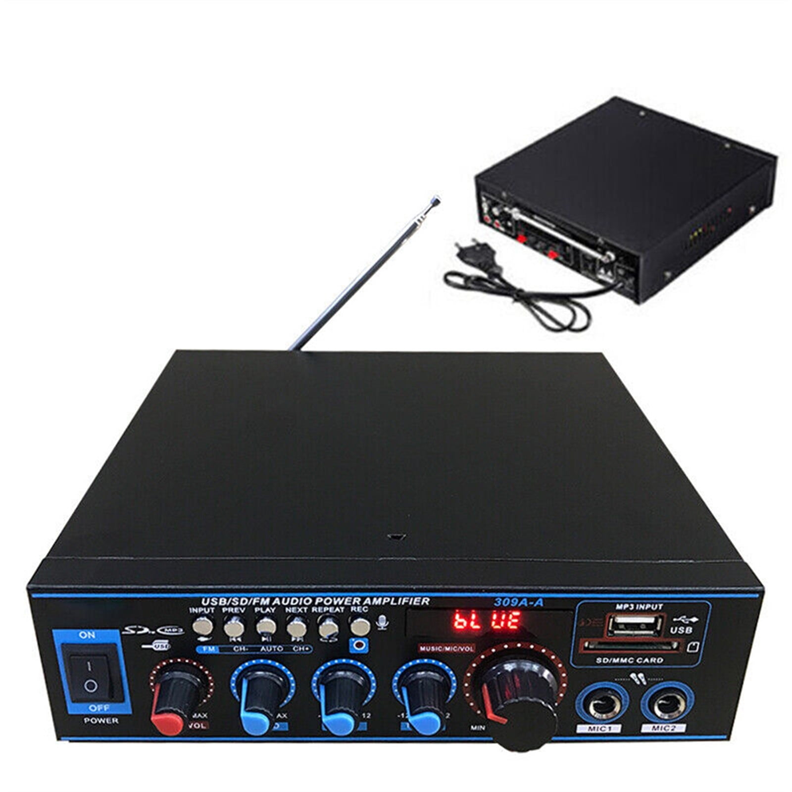 BT-309A 800W Home Car Amplifiers 2 Channel 5.0 Surround Sound FM USB Remote Control Mini HIFI ...