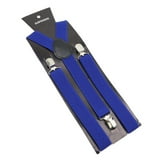 BT 3PCS Solid Color Elastic Leather Suspenders Braces Men Women Black ...