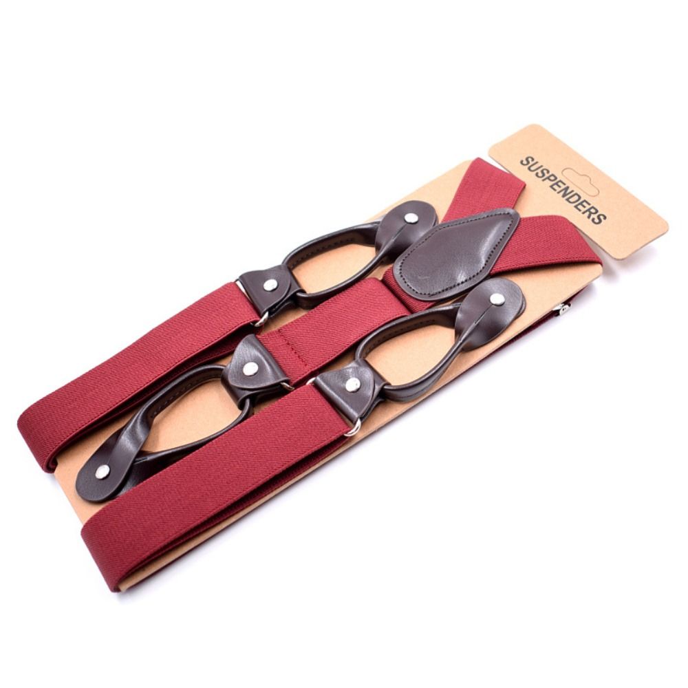 BT 3PCS Vintage Suspenders Men Women Adult Leather Trimmed Button End Y ...