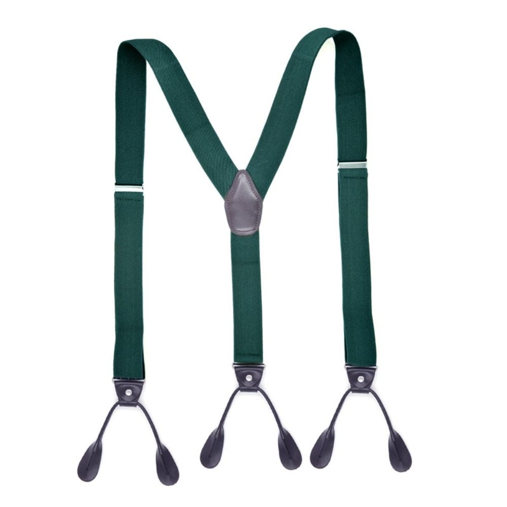 BT 3PCS Vintage Suspenders Men Women Adult Leather Trimmed Button End Y ...