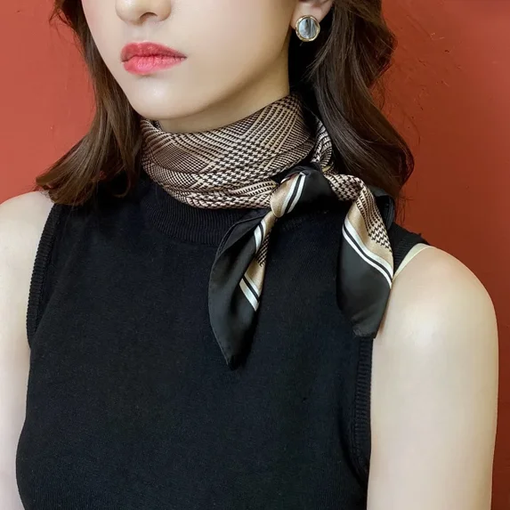 BT 70*70cm Fashion Handkerchief Dot Print Silk Satin Neck Scarf For ...