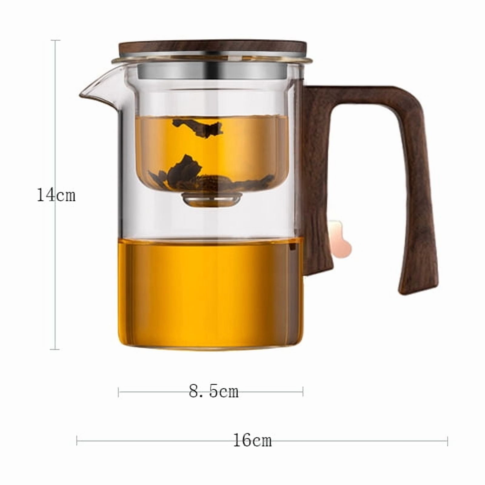 BT 900ml-520ml Glass Teapot Kettle Infuser Tea pot Water Separation ...