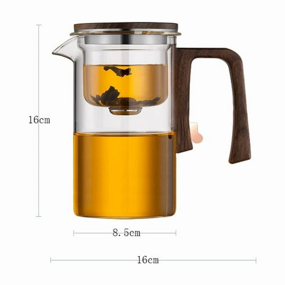 BT 900ml-520ml Glass Teapot Kettle Infuser Tea pot Water Separation Inner Magnet One Click ...