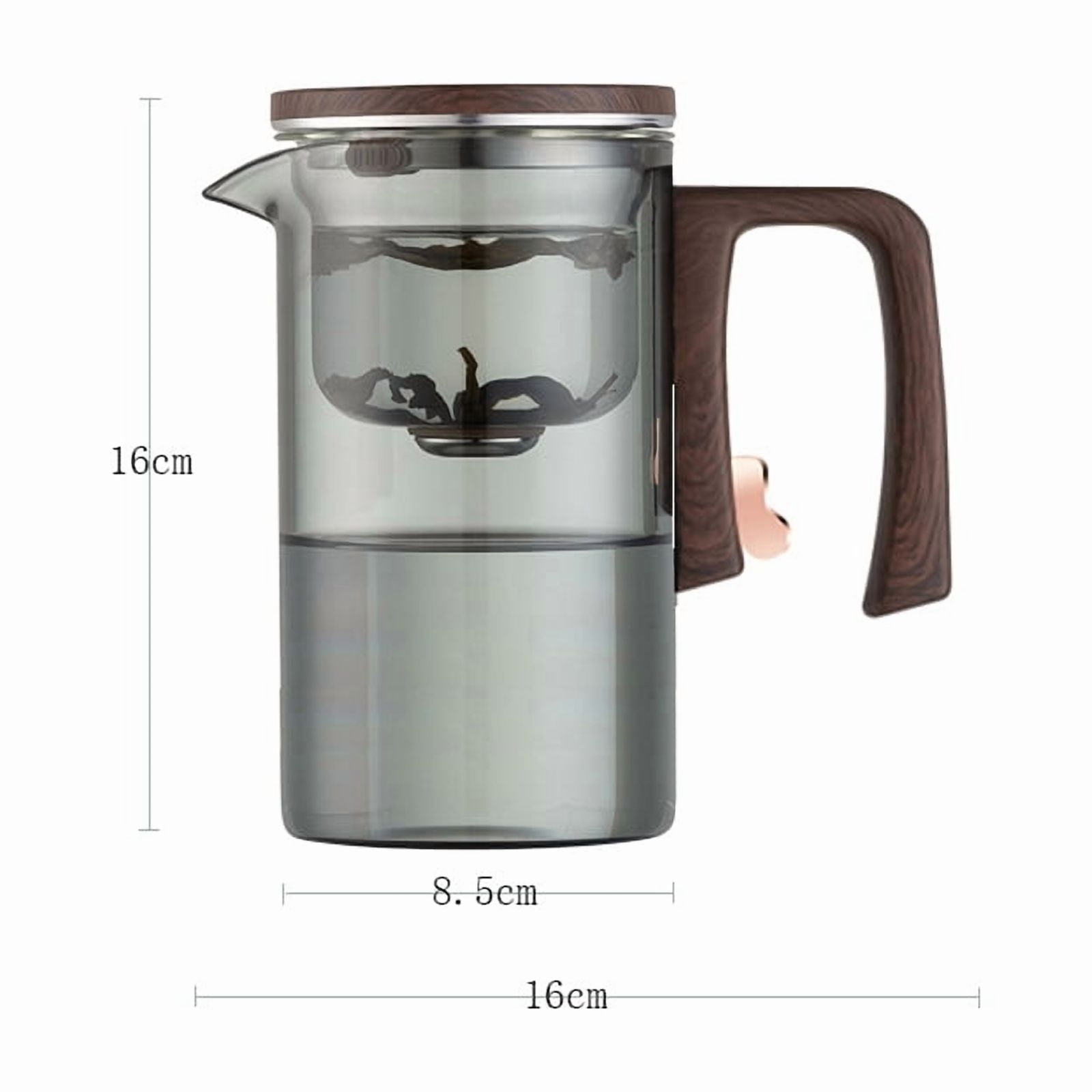 BT 900ml-520ml Glass Teapot Kettle Infuser Tea pot Water Separation Inner Magnet One Click ...