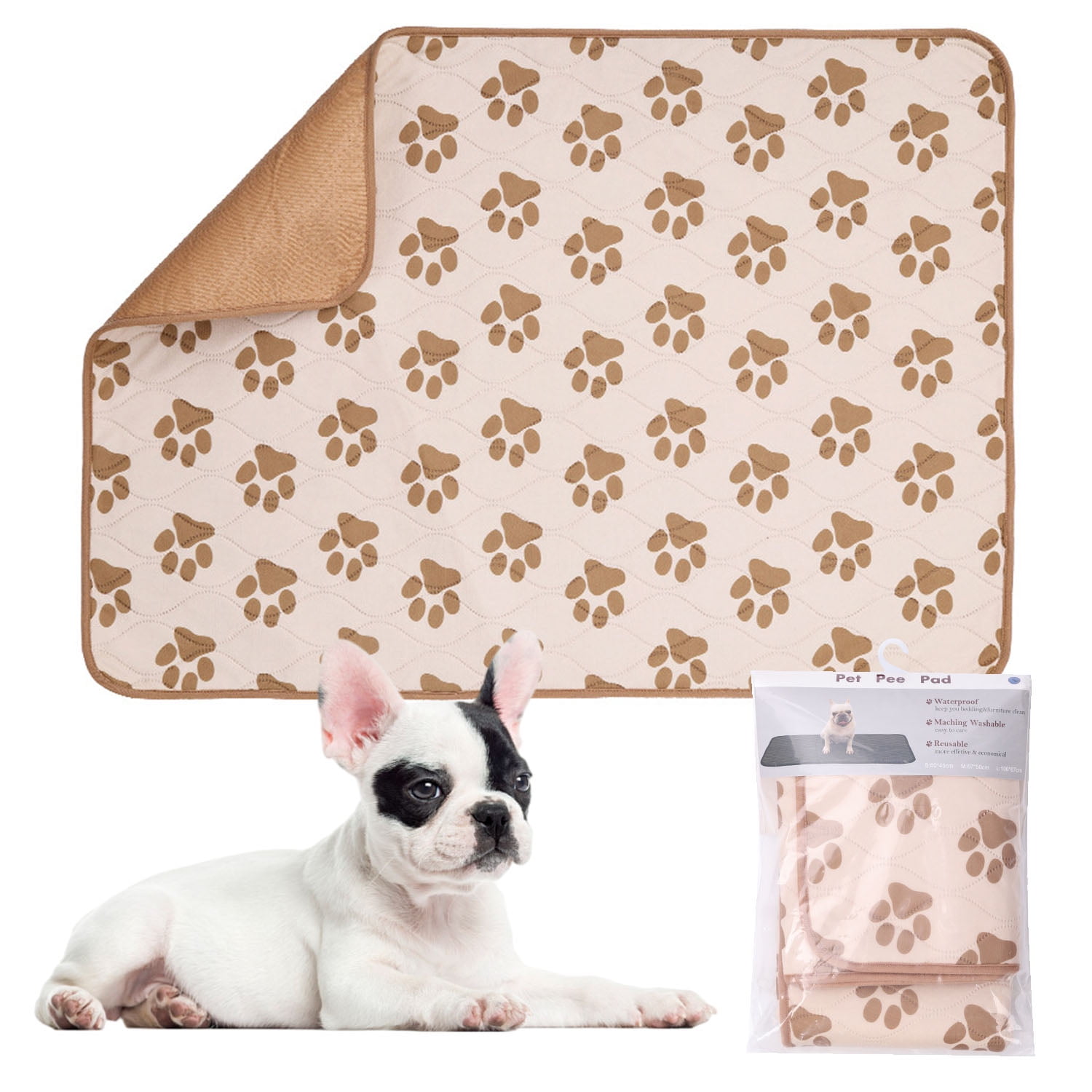 1 PC Reusable Dog Training Pad, Washable Puppy Pad, Waterproof Dog Pee ...