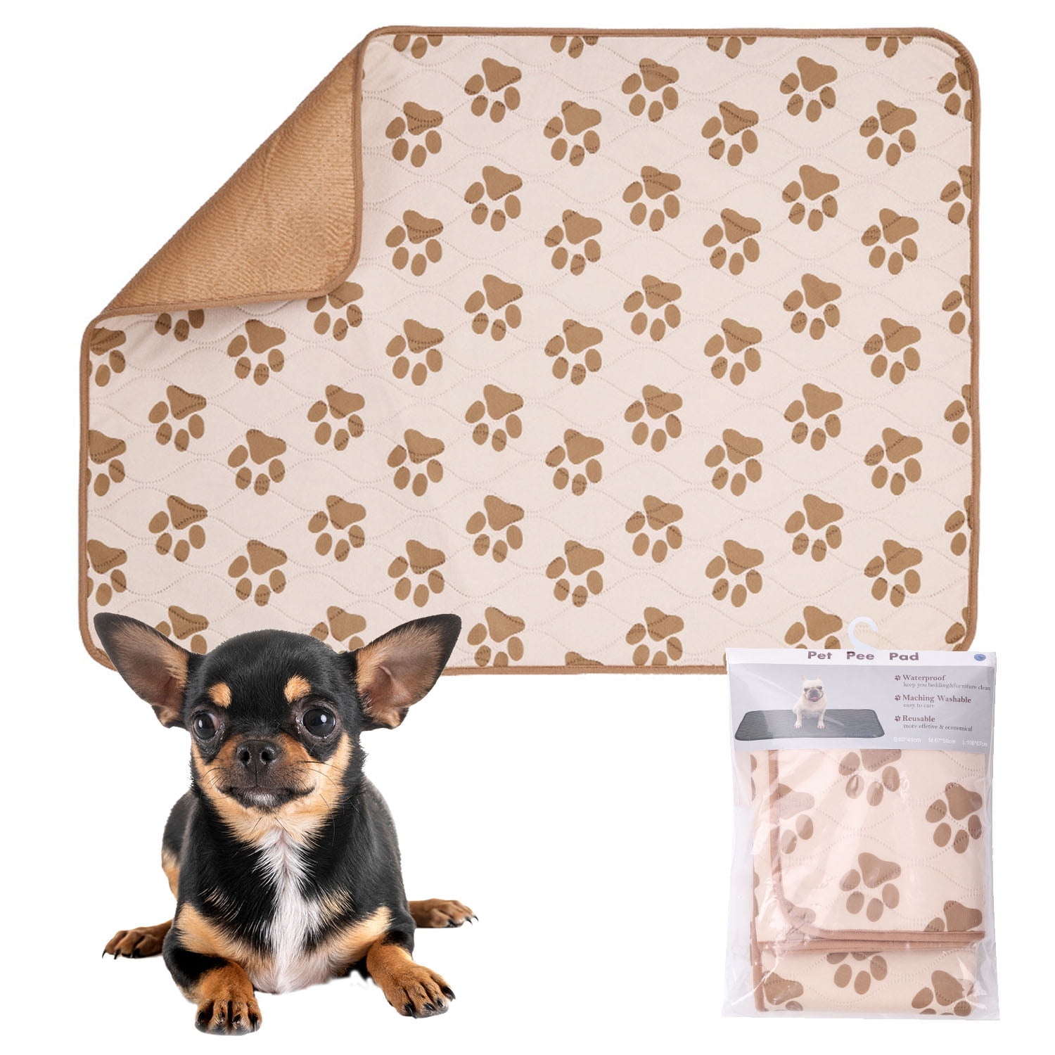 1 PC Reusable Dog Training Pad, Washable Puppy Pad, Waterproof Dog Pee ...