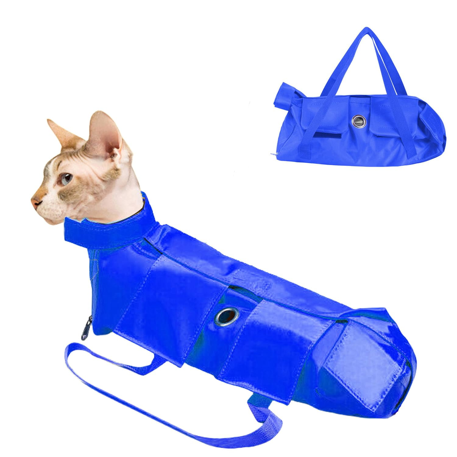 BT Bear Cat Grooming Bag,Foldable Travel Carrier for Cats,Anti-Bite ...
