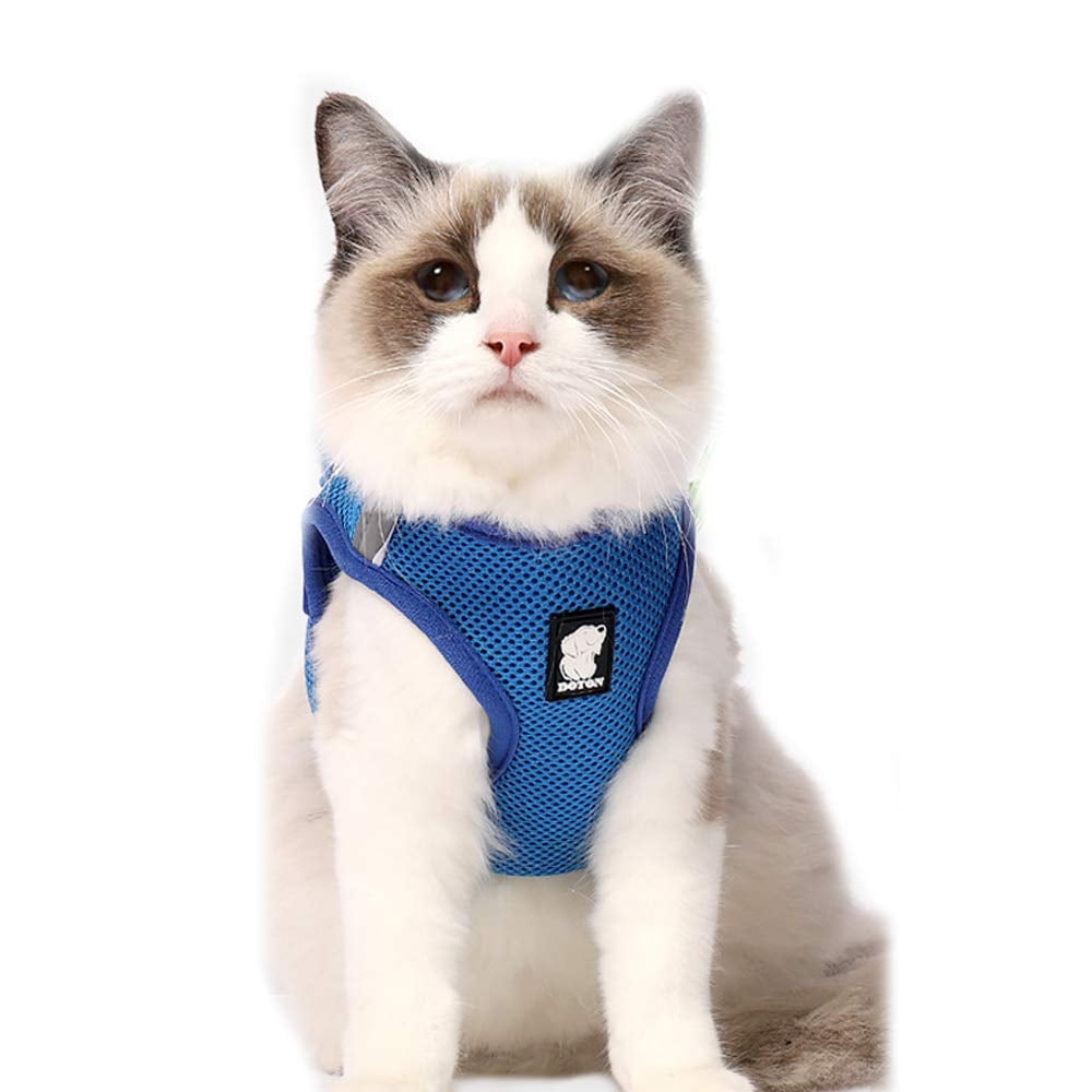 Cat Harness and Leash, Mesh Reflective Adjustable Cat Vest Harness for ...