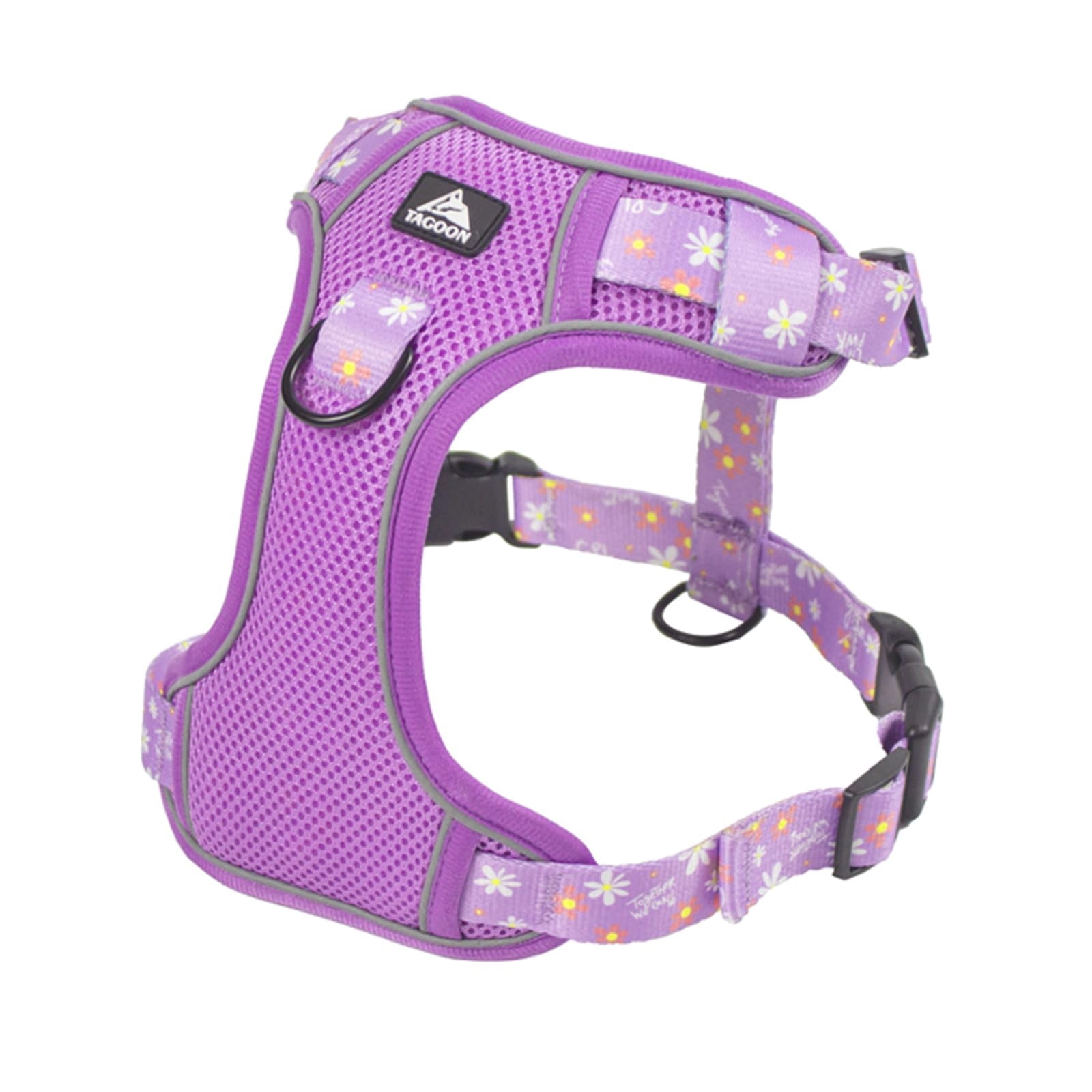 Dog Harness Vest, Floral Pattern No Pull Adjustable Reflective Puppy ...