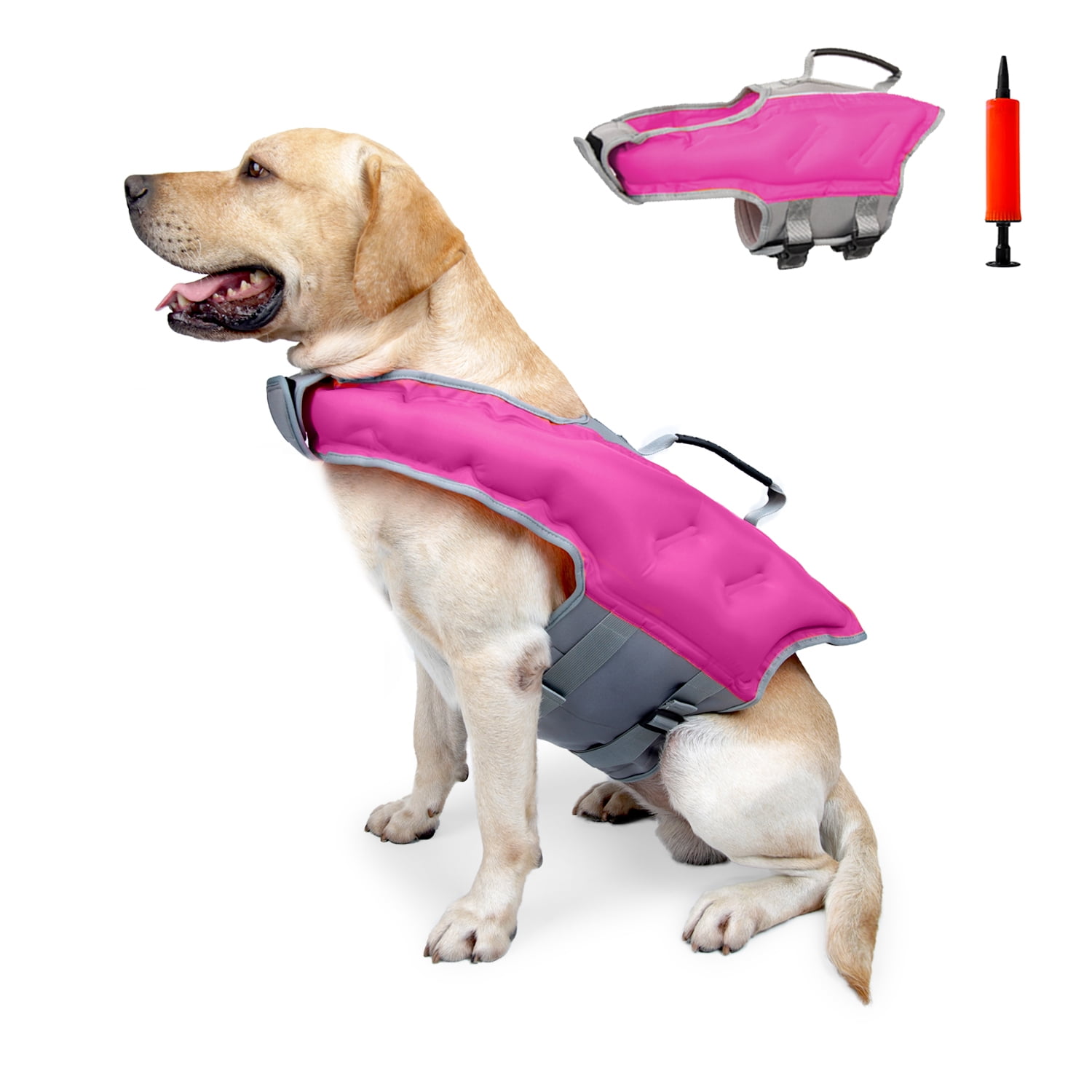Dog Life Jacket, Dog Inflatable Lifesaver Swimsuit with Flotation ...