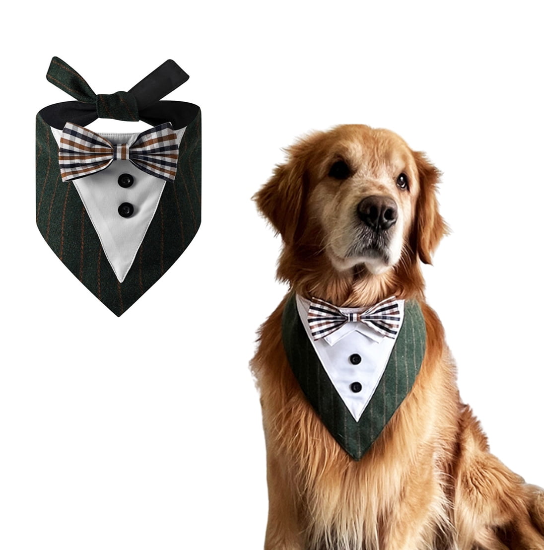 BT Bear Dog Tuxedo, Dog Wedding Bandana Collar with Bow Tie, Adjustable ...
