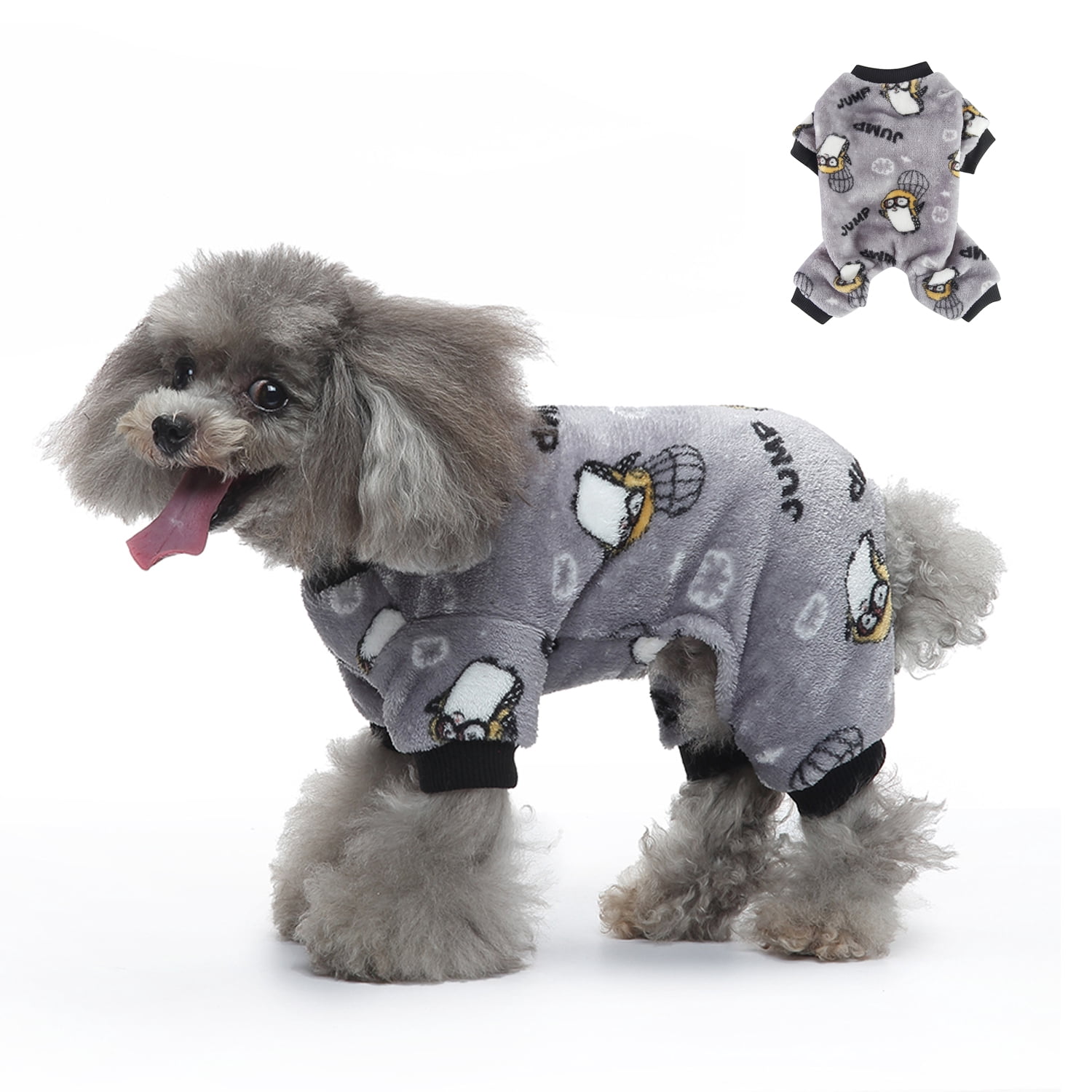 Dog Warm Jumpsuit, Winter Flannel Dog Pajamas, Dog Cold Weather Coat ...