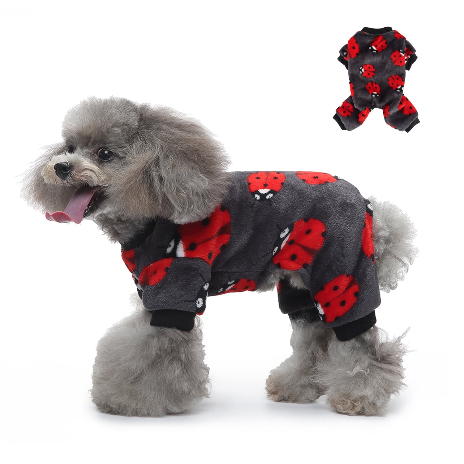 BT Bear Dog Warm Jumpsuit, Winter Flannel Dog Pajamas, Dog Cold Weather ...