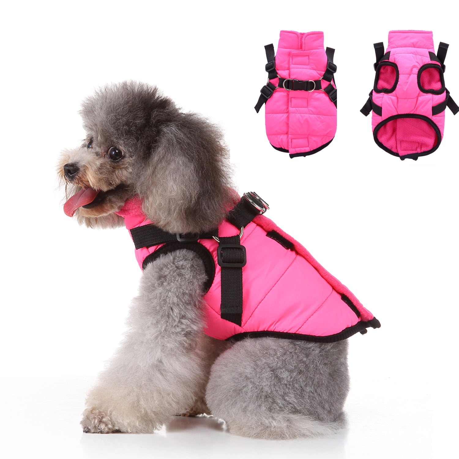 BT Bear Dog Winter Jacket With Harness, Cold Weather Dog Windproof Coat ...