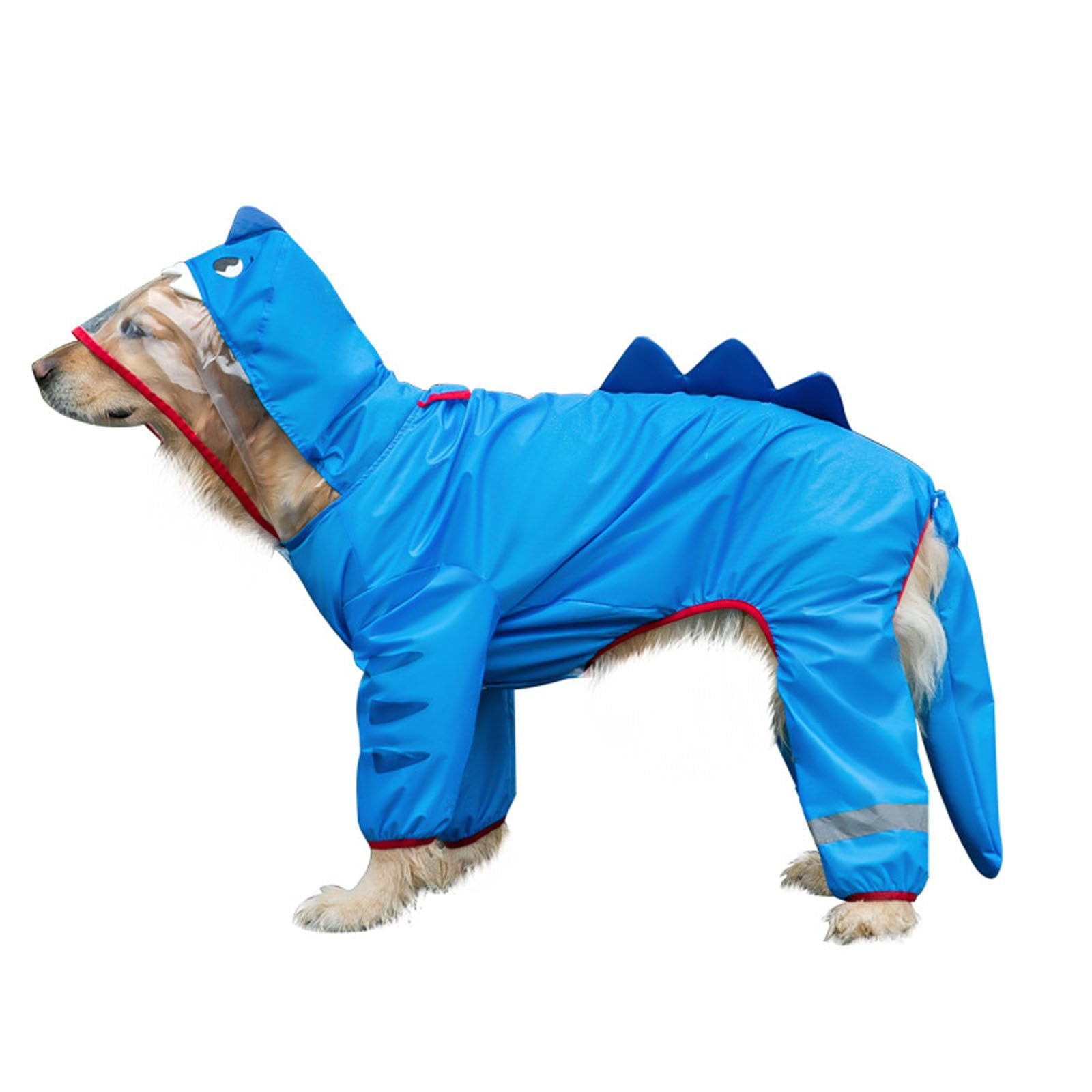 Large Dog Raincoat Hood with Leash Hole, Full Coverage Slicker Dog Rain ...