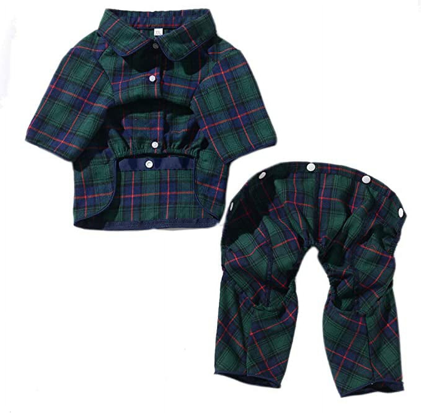 BT Bear Pet Clothes, Dog Plaid Suit Cotton Shirt Pants Jacket Warm ...