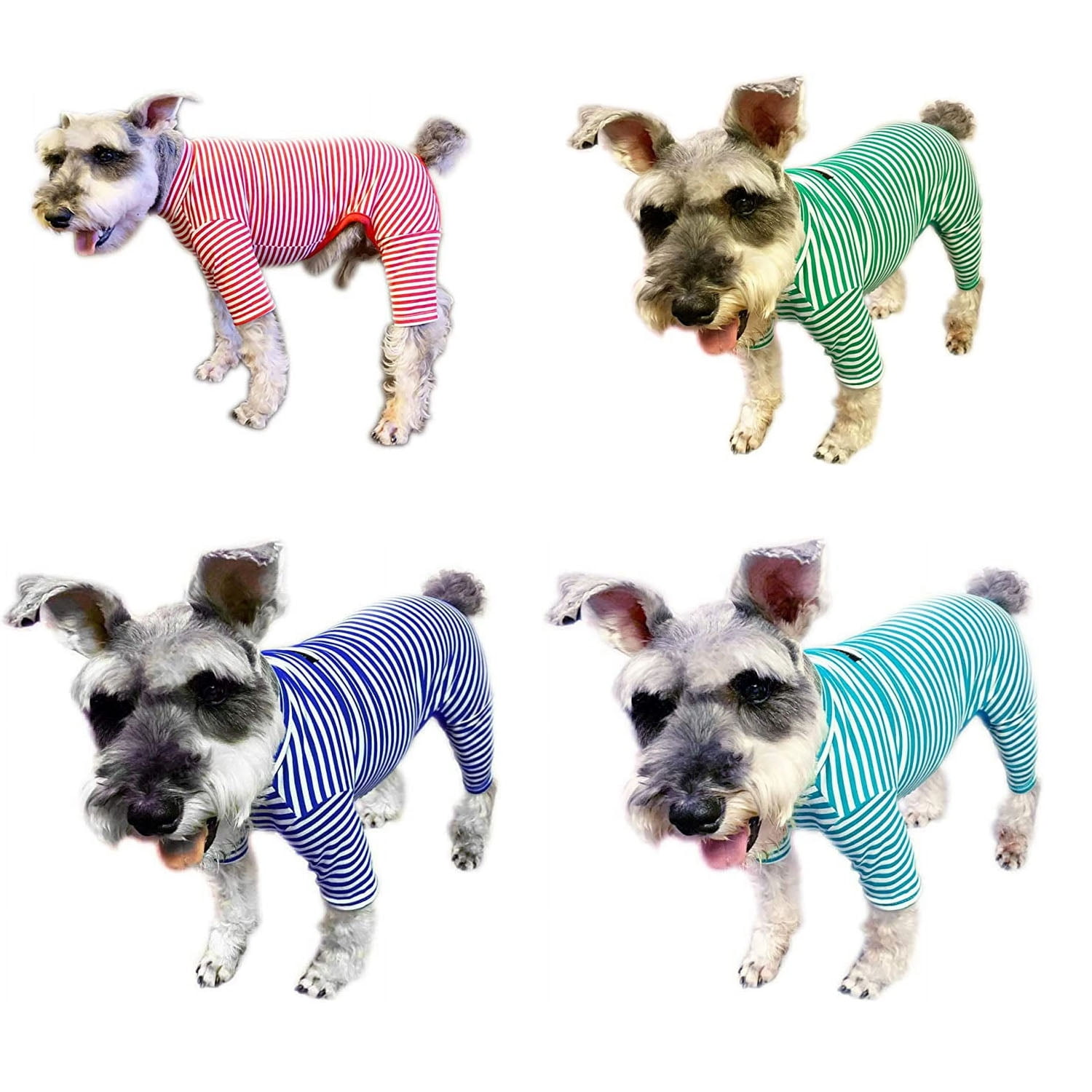 BT Bear Doggy Pajamas: Striped Cotton Jumpsuit for Small Dogs and ...
