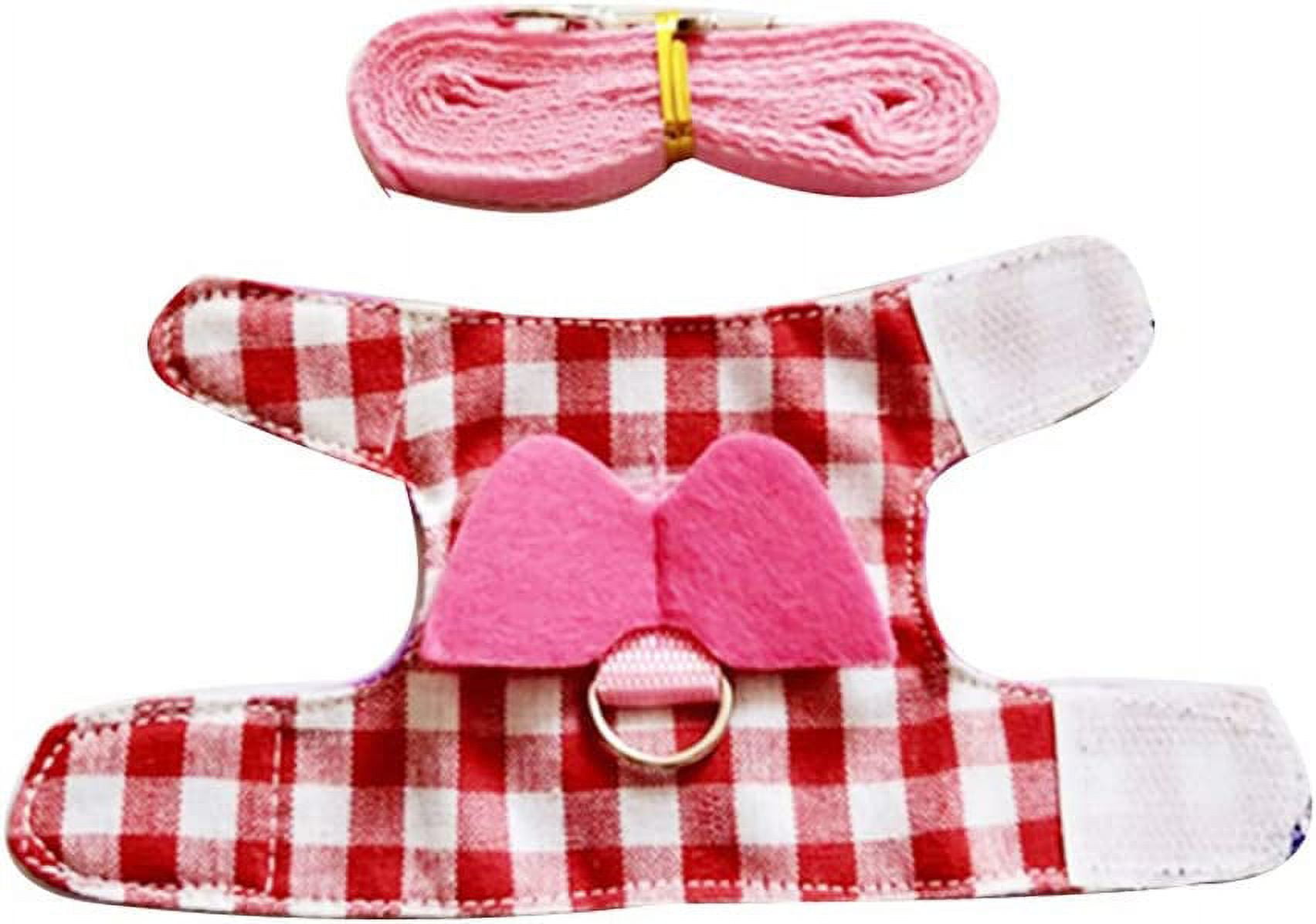 BT Bear Pet Harness, Small Rabbit Harness Leash Bowknot Stripe Plaid ...