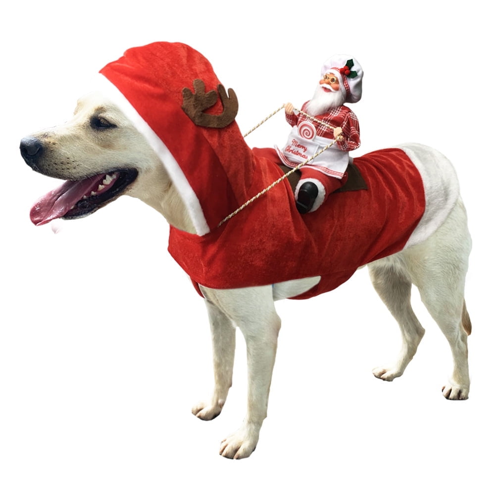 Santa Dog Costume, Christmas Pet Clothes Santa Claus Riding, Pet ...