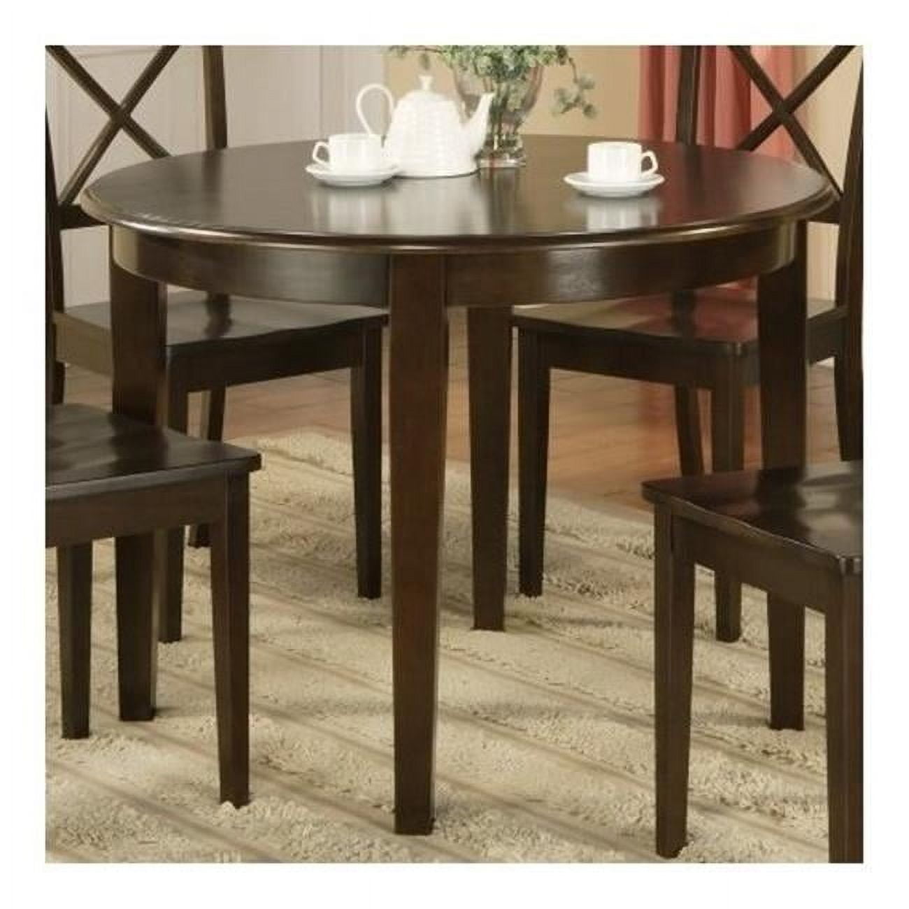 BT-CAP-T Boston table 42 in. Round with 4 tapered legs, Cappuccino ...
