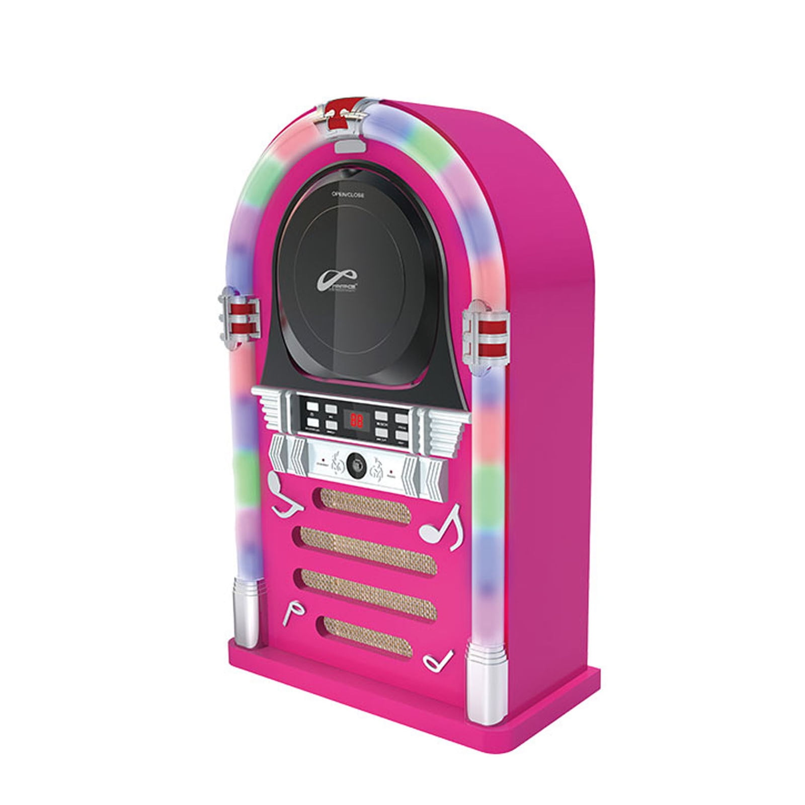 Bluetooth/CD Jukebox with LED Neon Lights - Pink - Walmart.com