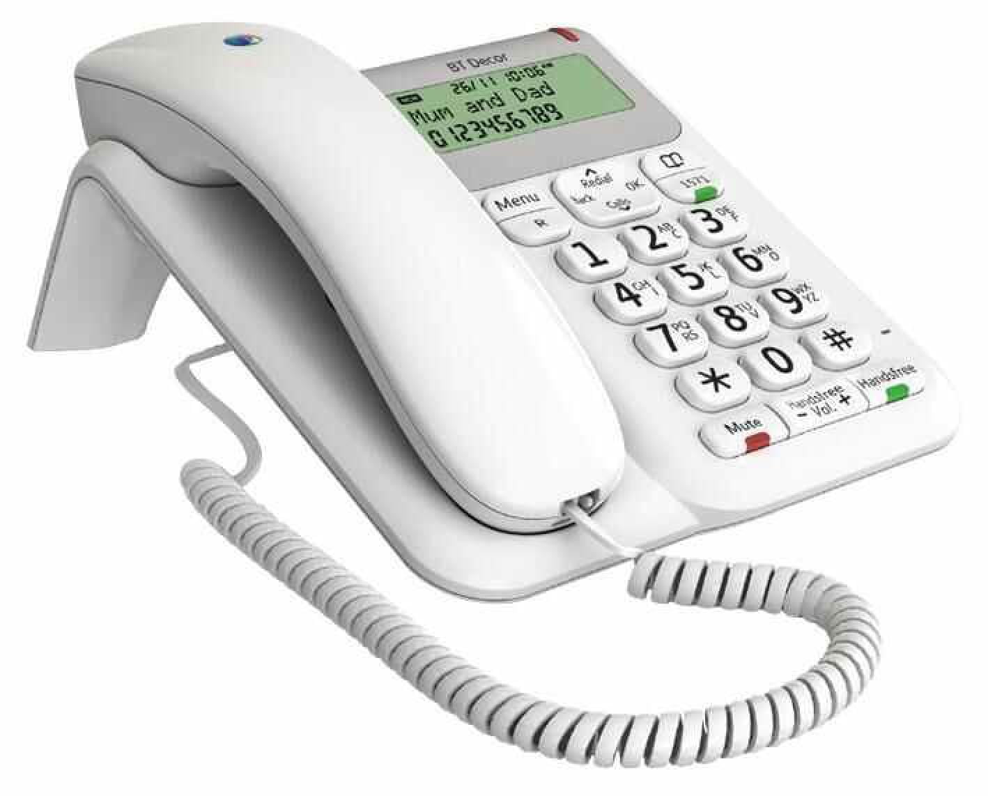 BT - Decor 2200 Corded Telephone with LCD Display White - Walmart ...