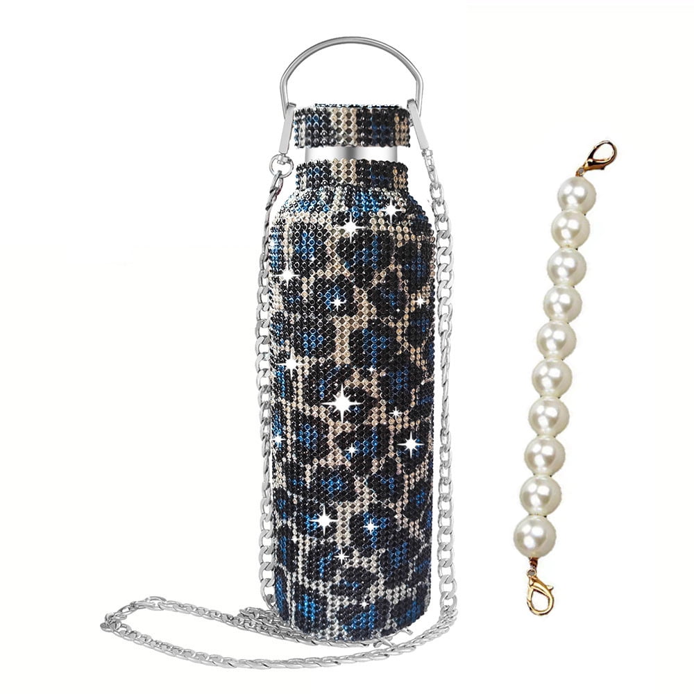 BT Diamond Thermos Bottle With 2pcs Chain Portable Rhinestone Water ...